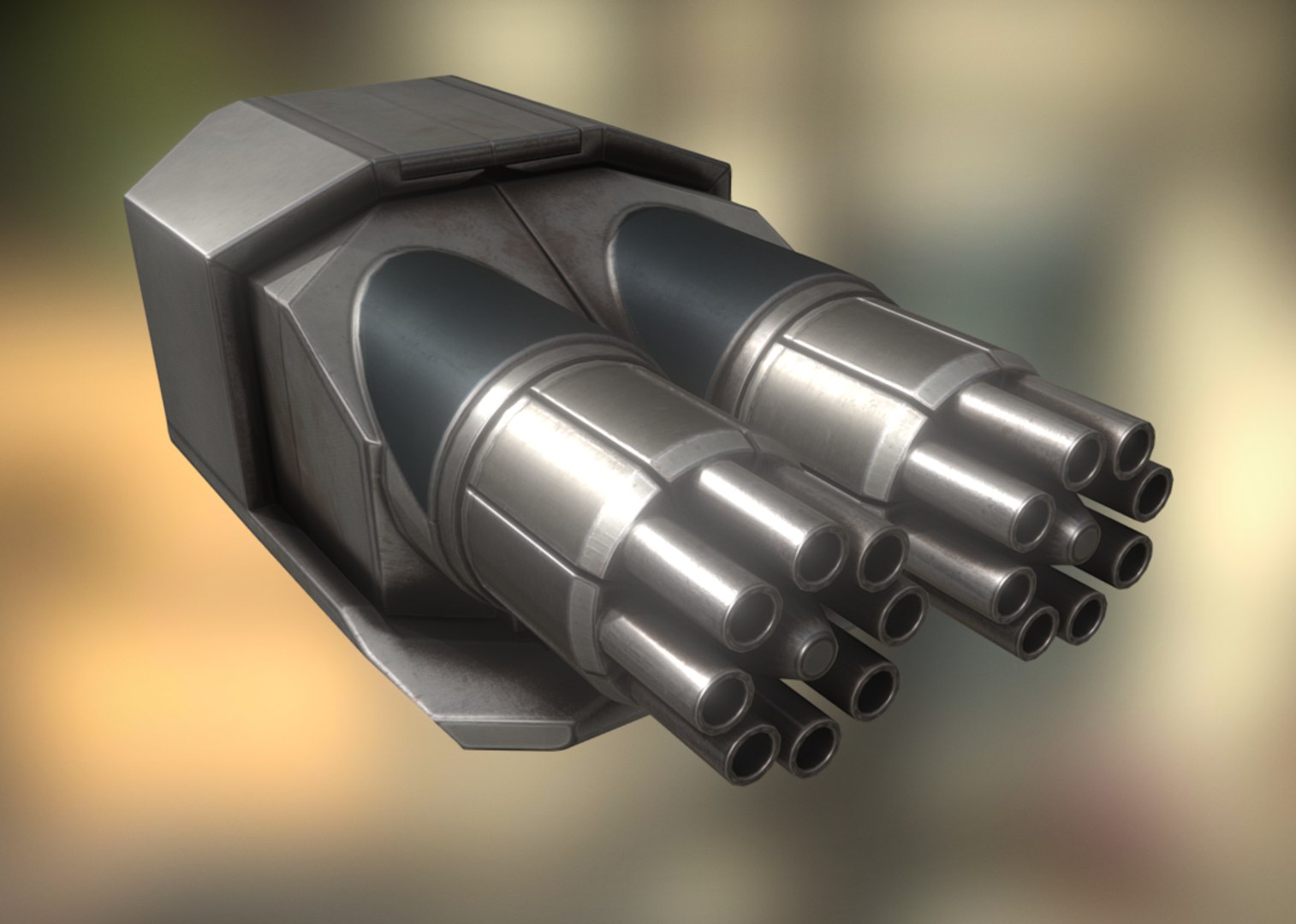 3d Model Of Gatling Gun Module
