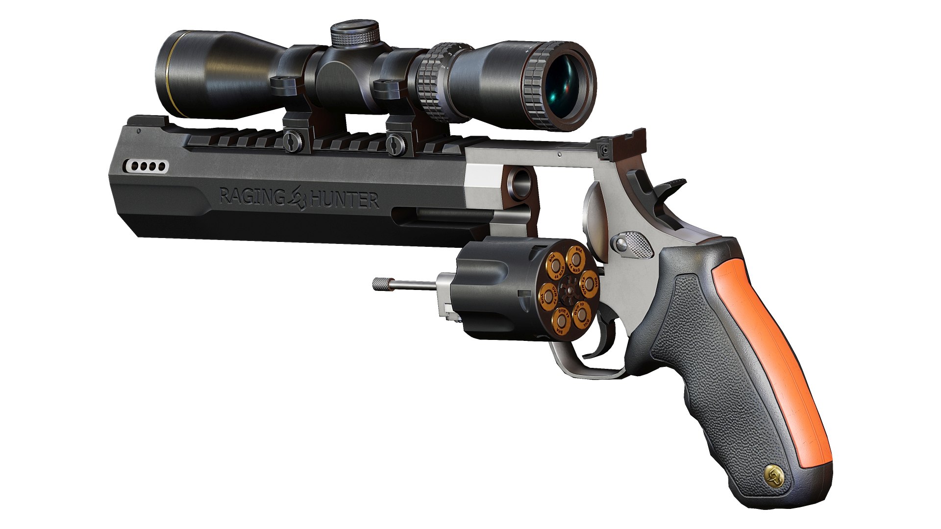 Taurus Raging Hunter Revolver With Scope 3D Model - TurboSquid 1772524