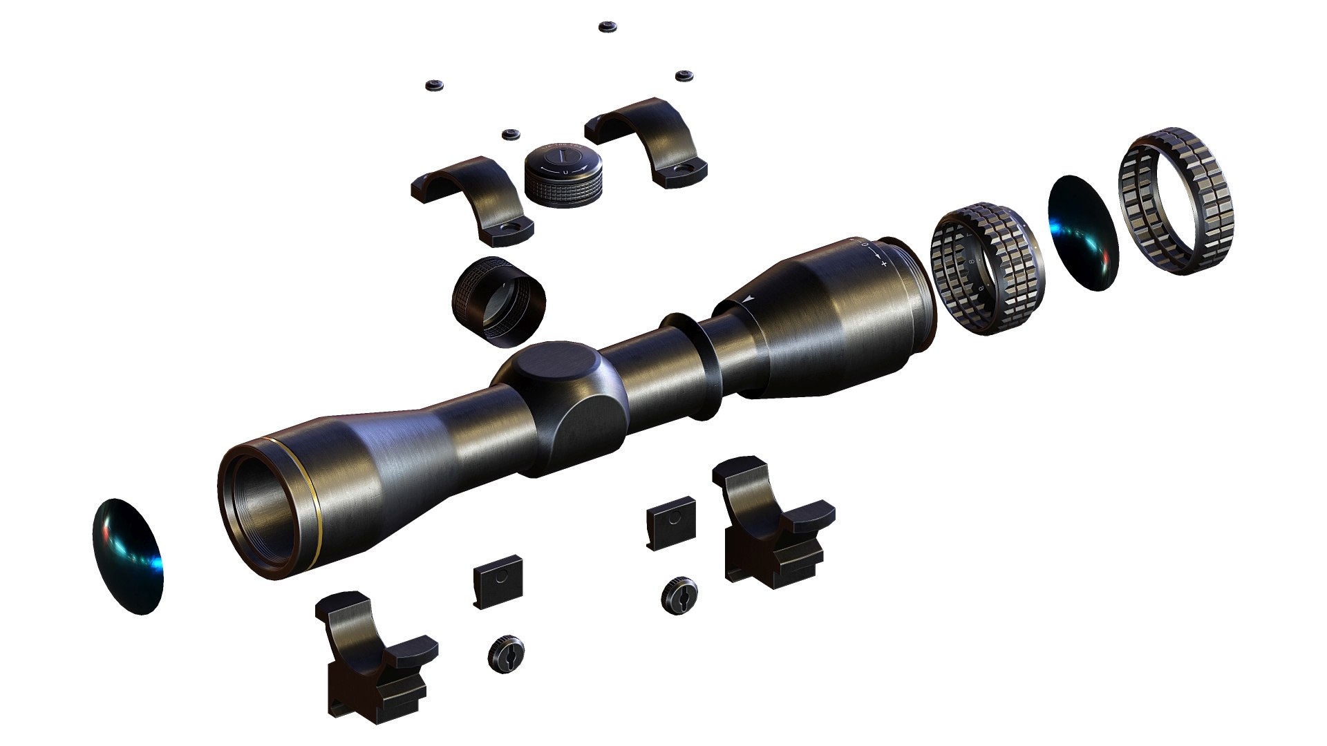 Taurus Raging Hunter Revolver With Scope 3D Model - TurboSquid 1772524