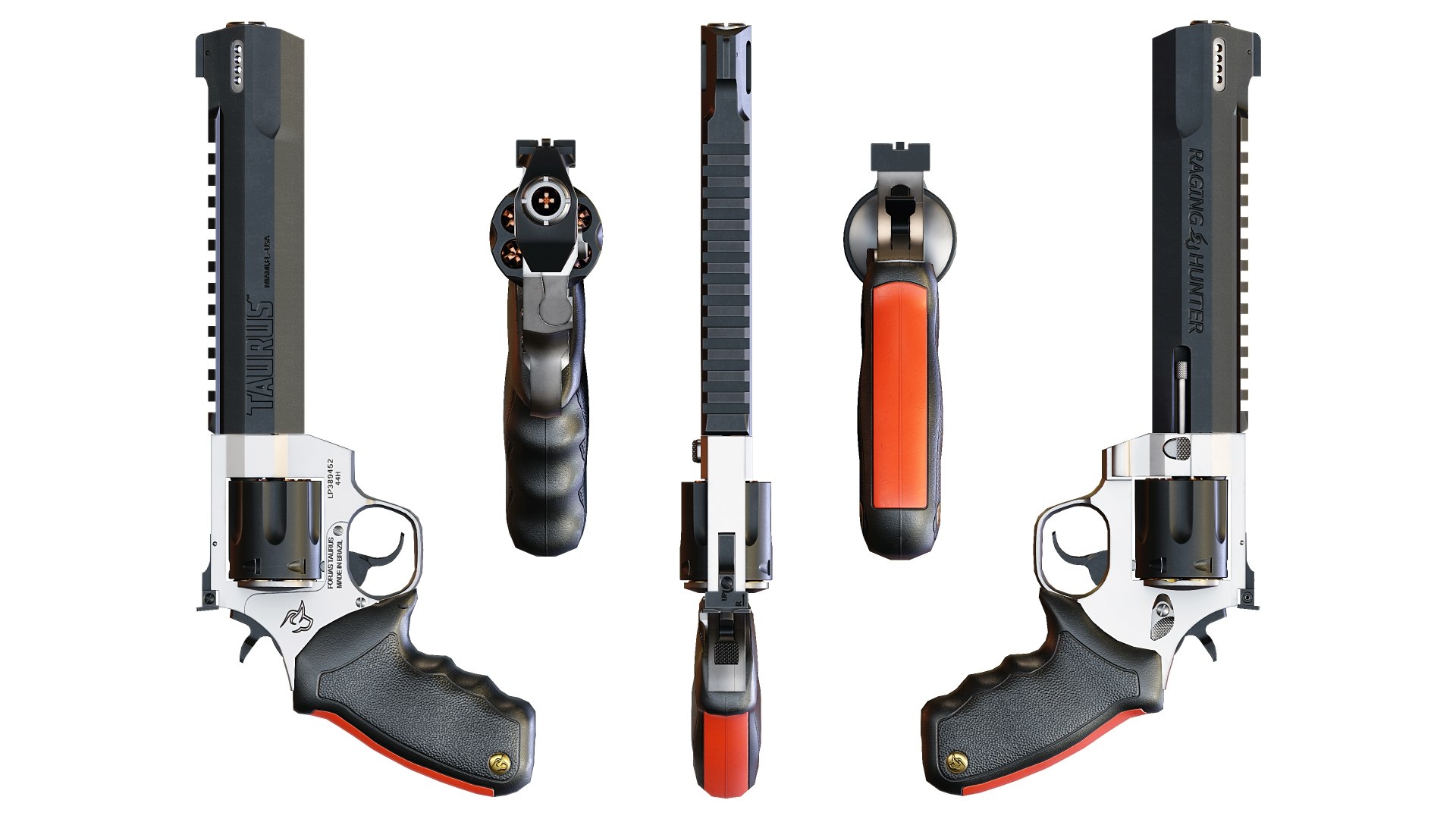 Taurus Raging Hunter Revolver With Scope 3D Model - TurboSquid 1772524