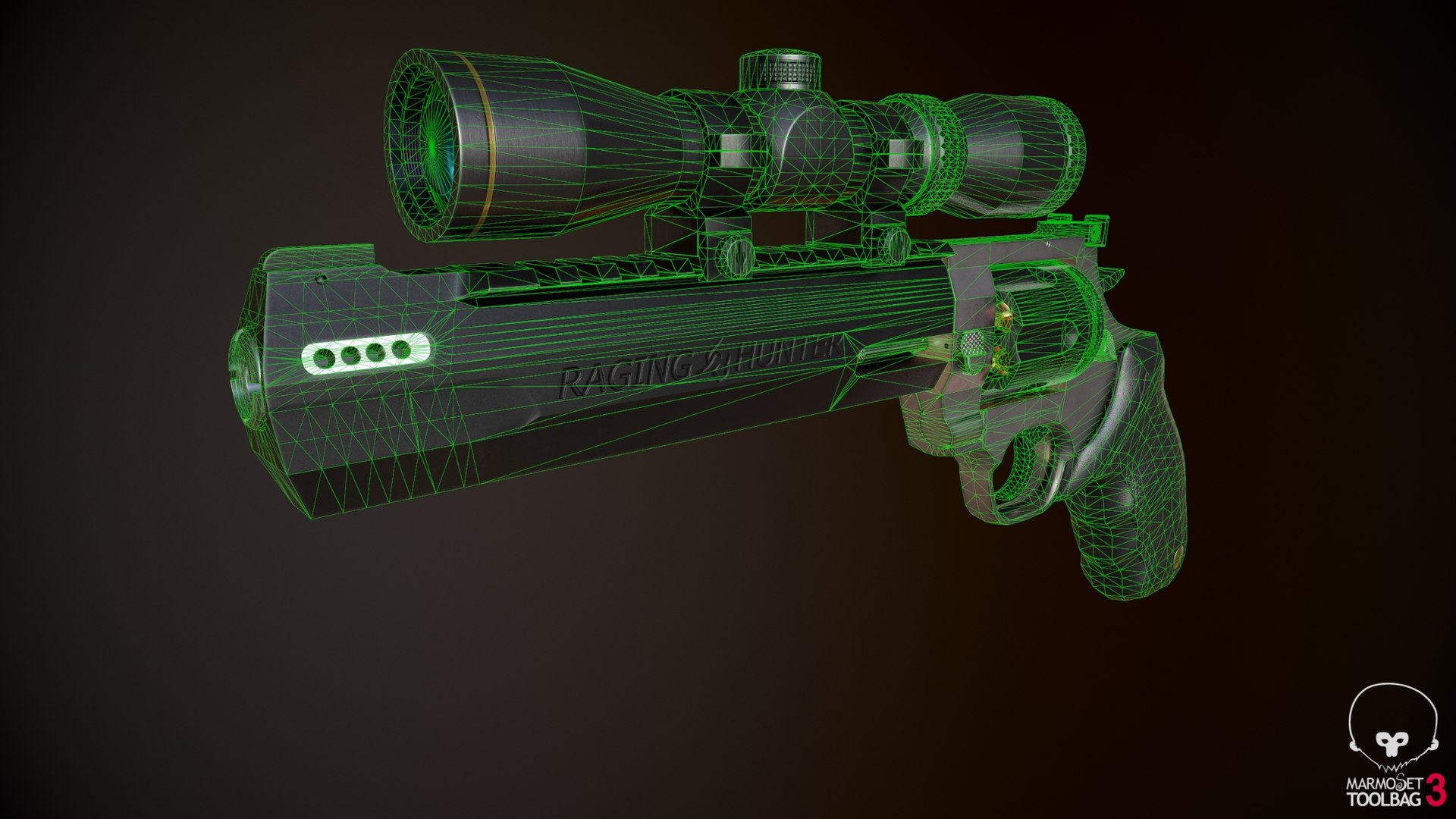 Taurus Raging Hunter Revolver With Scope 3D Model - TurboSquid 1772524