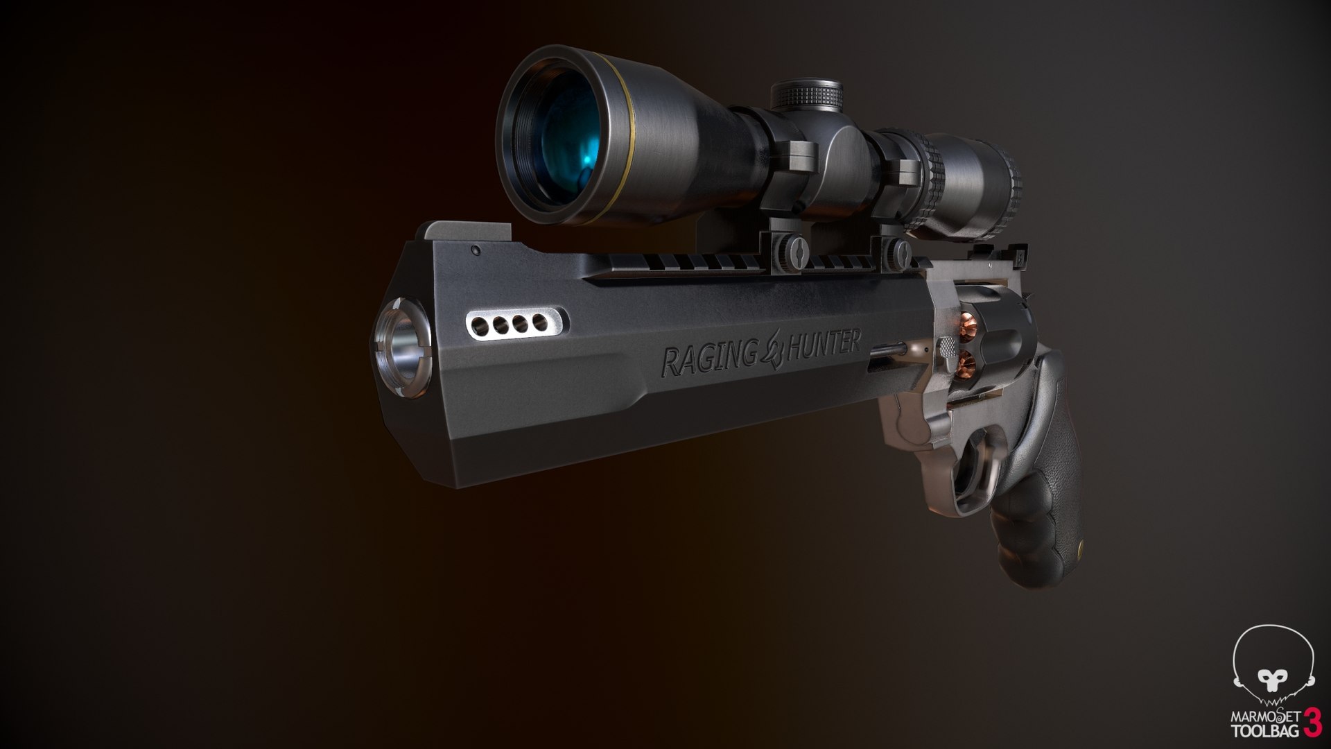 Taurus Raging Hunter Revolver With Scope 3D Model - TurboSquid 1772524