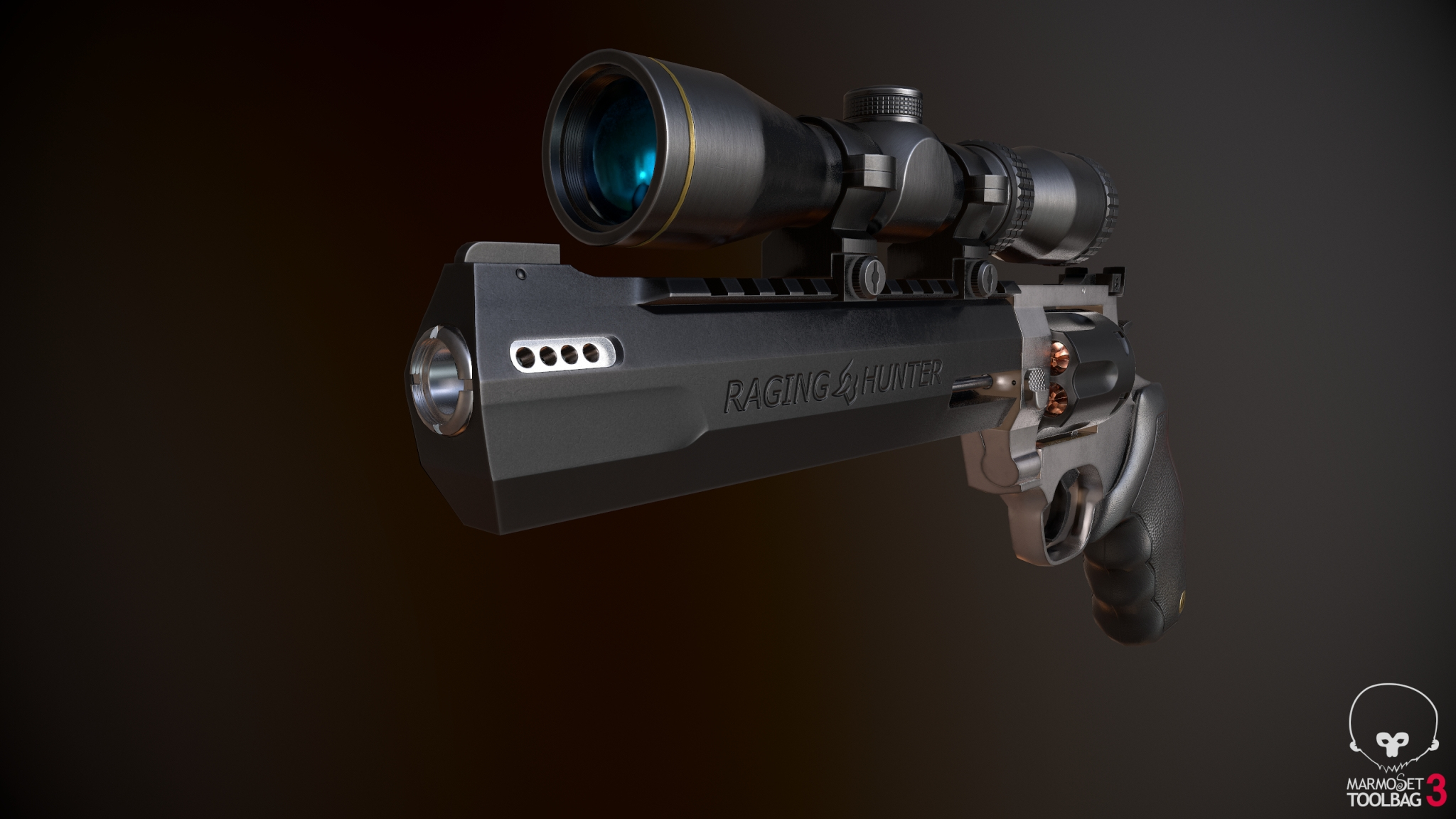 Revólver Taurus Raging Hunter com mira Modelo 3D - TurboSquid 1772524