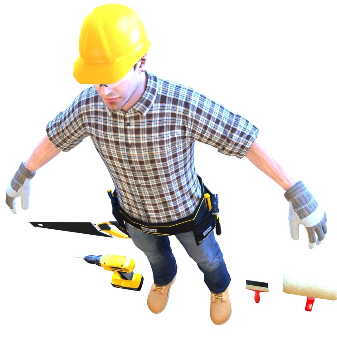 Handyman worker man 3D model - TurboSquid 1485319