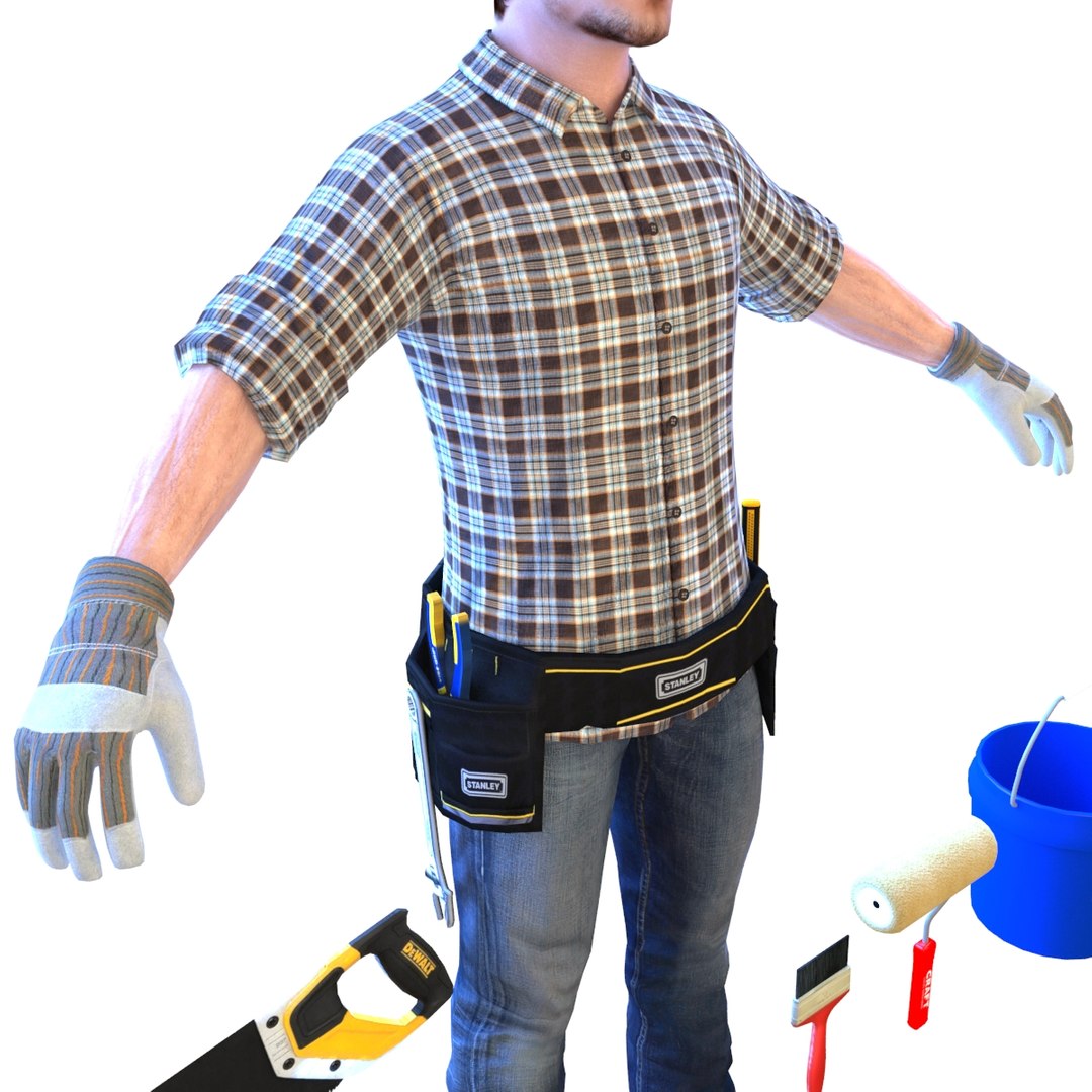Handyman worker man 3D model - TurboSquid 1485319