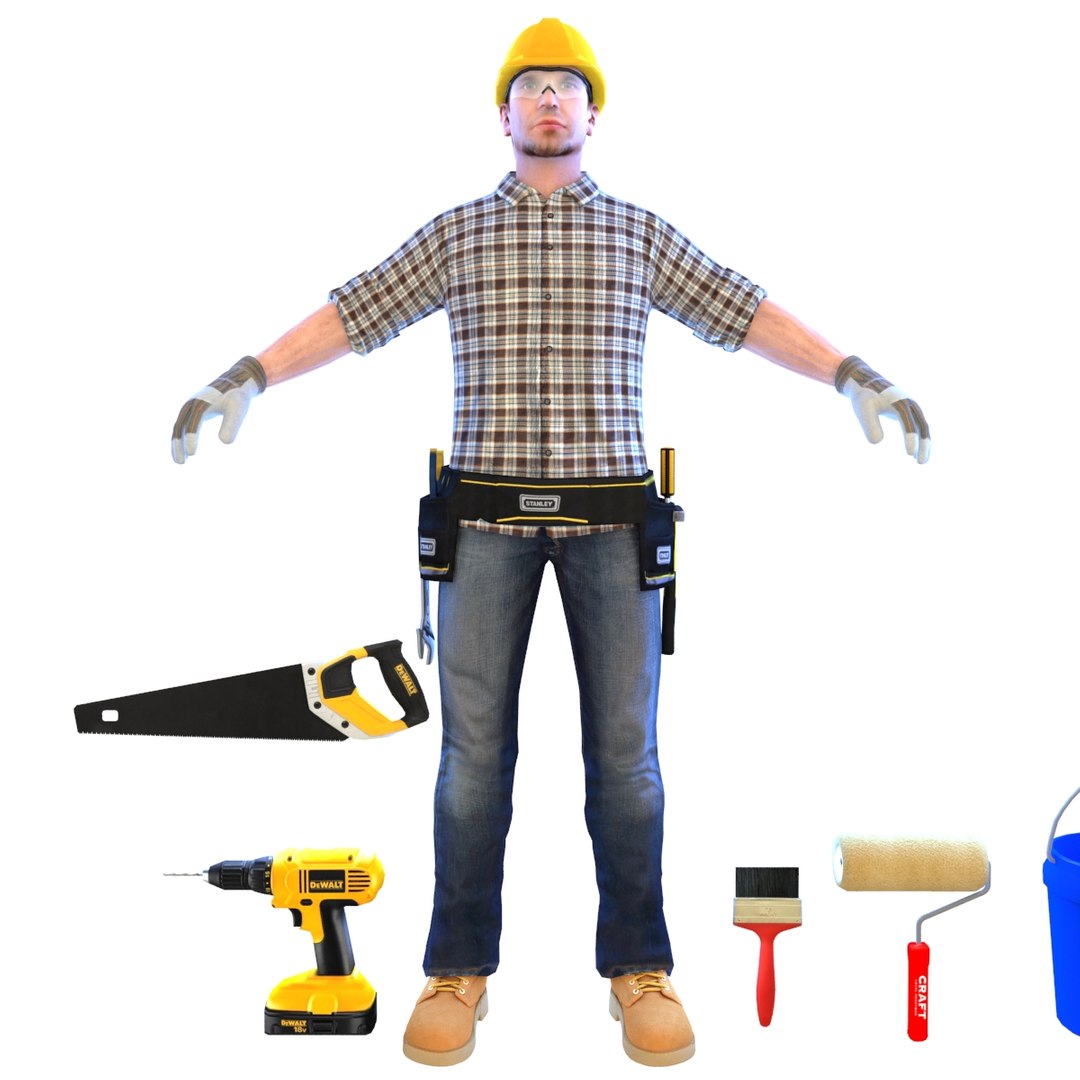 Handyman worker man 3D model - TurboSquid 1485319