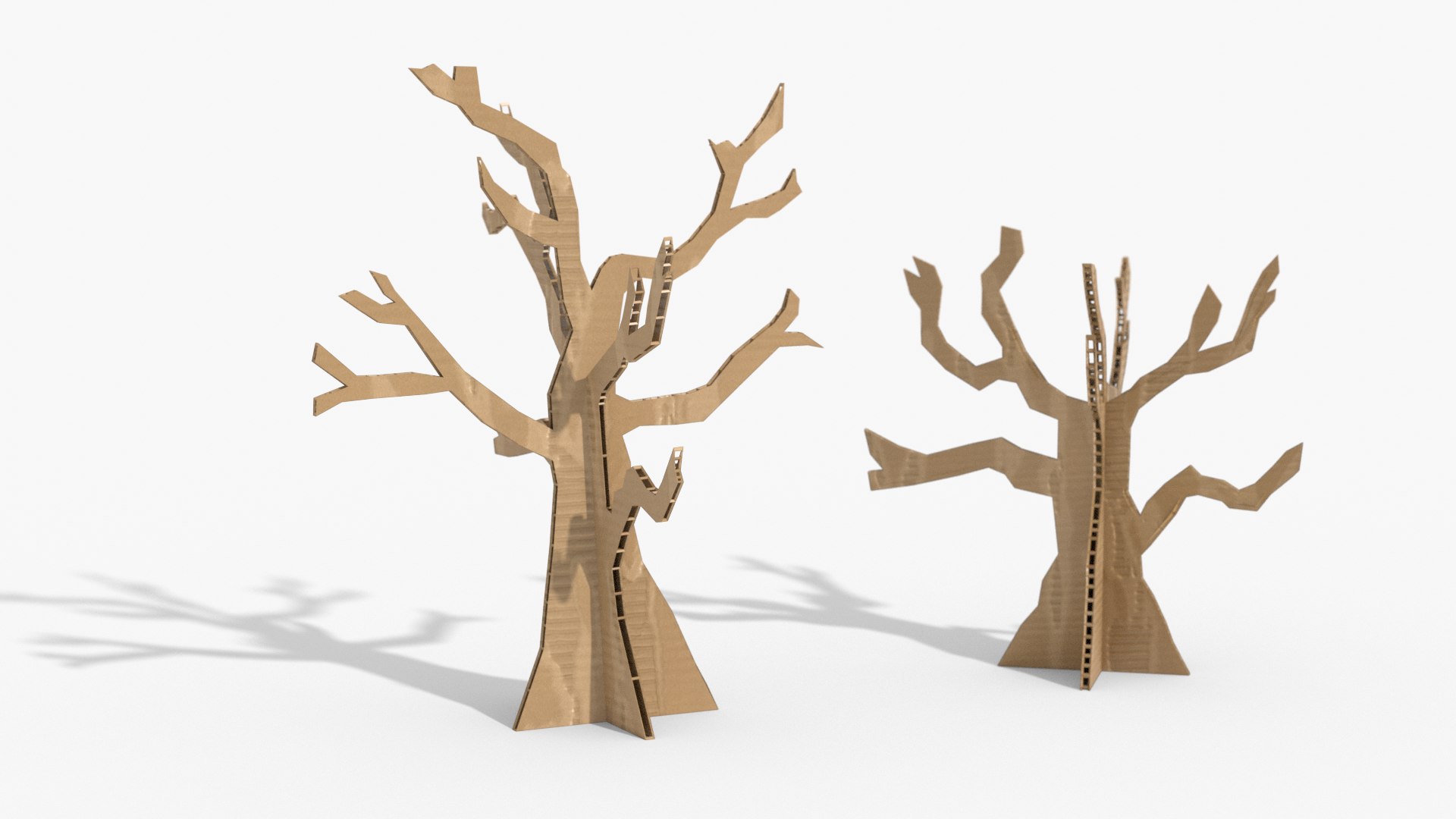 3D Cardboard Trees Dae Model - TurboSquid 1842104