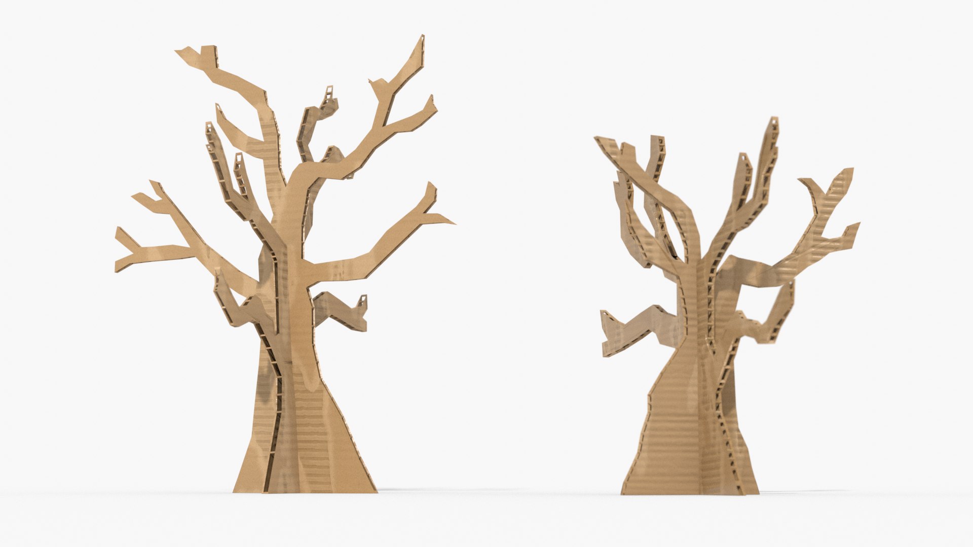 3D Cardboard Trees Dae Model - TurboSquid 1842104