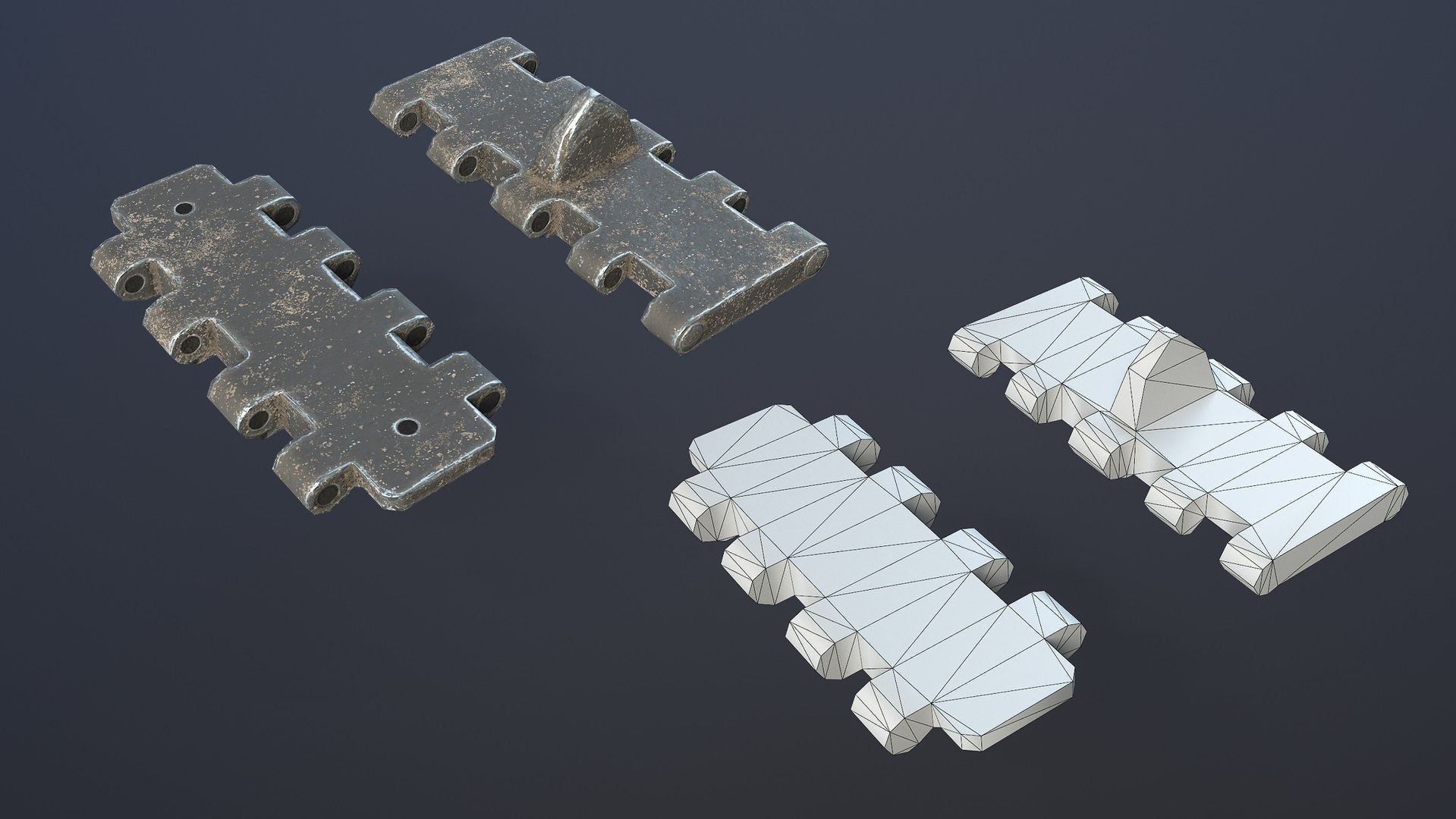 3D T-34 Tank Tracks Set Model - TurboSquid 1780724