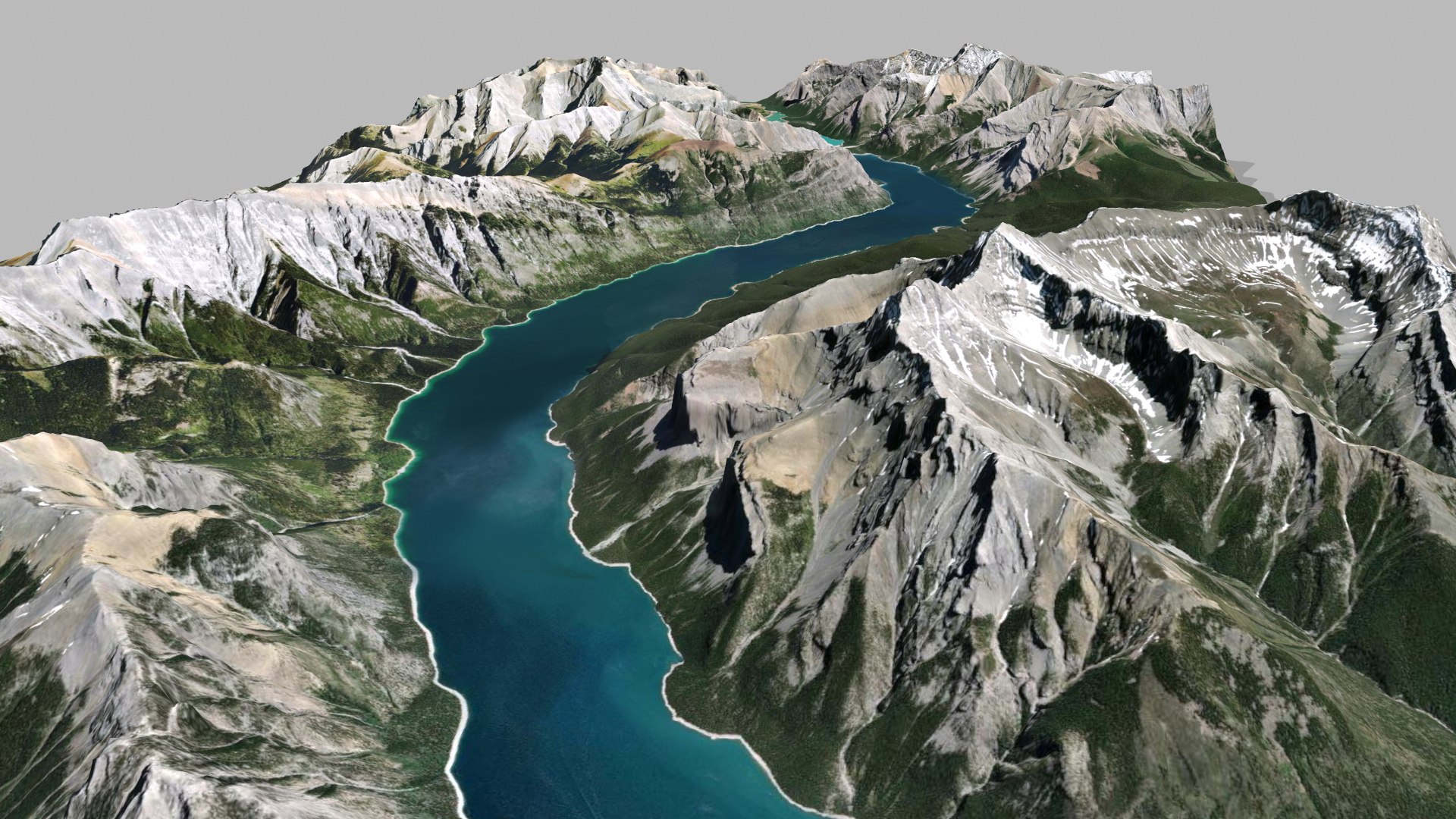 Lake Minnewanka Stewart Canyon Anthracite Alberta Canada 3D Model ...