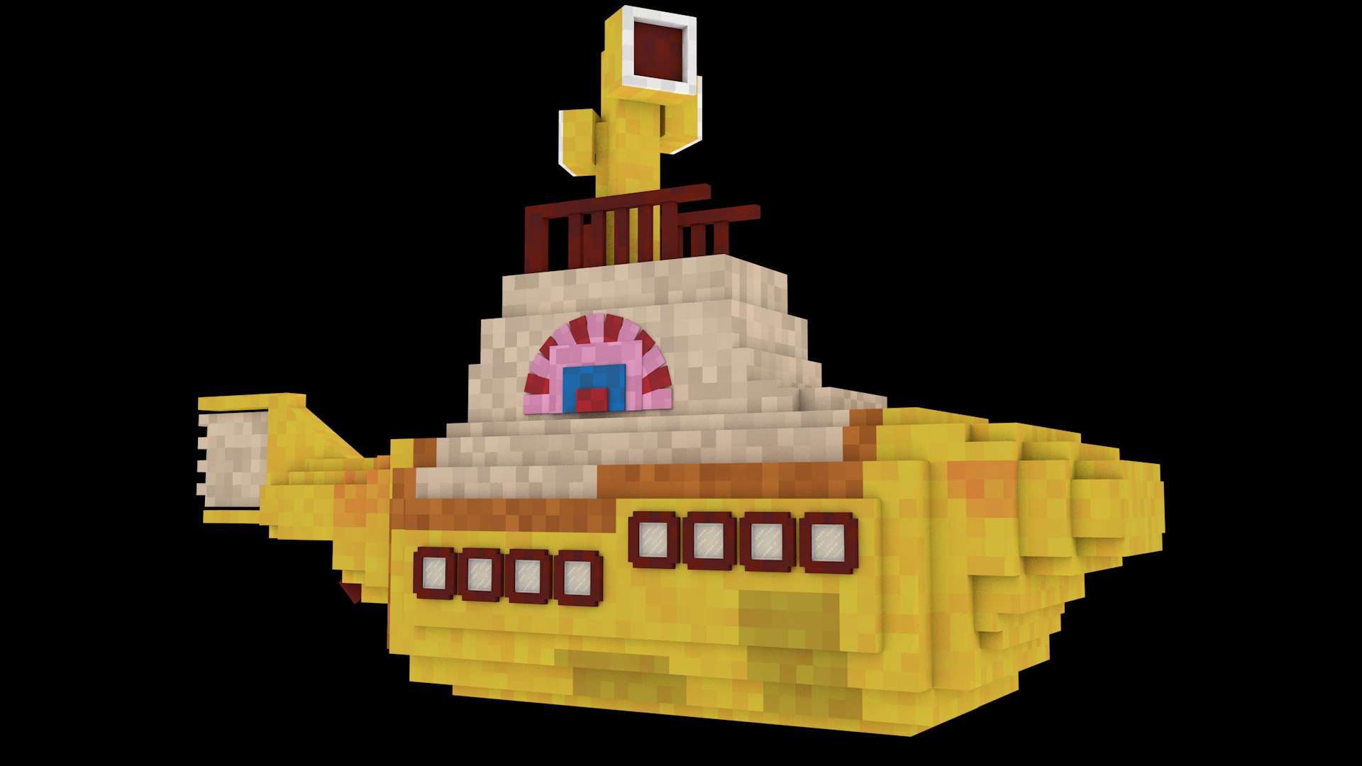 Minecraft Yellow Submarine C4d