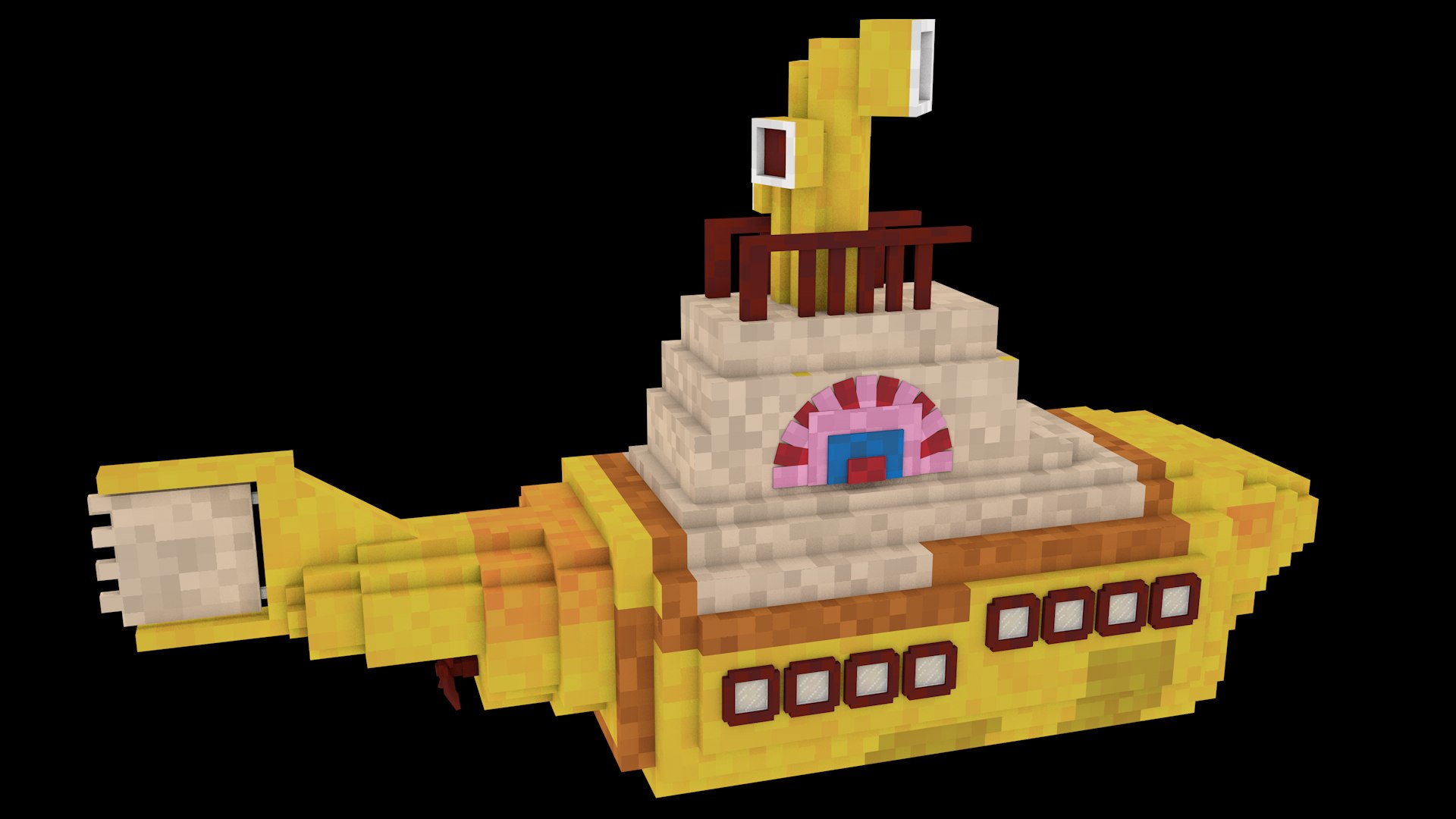 Minecraft Yellow Submarine C4d