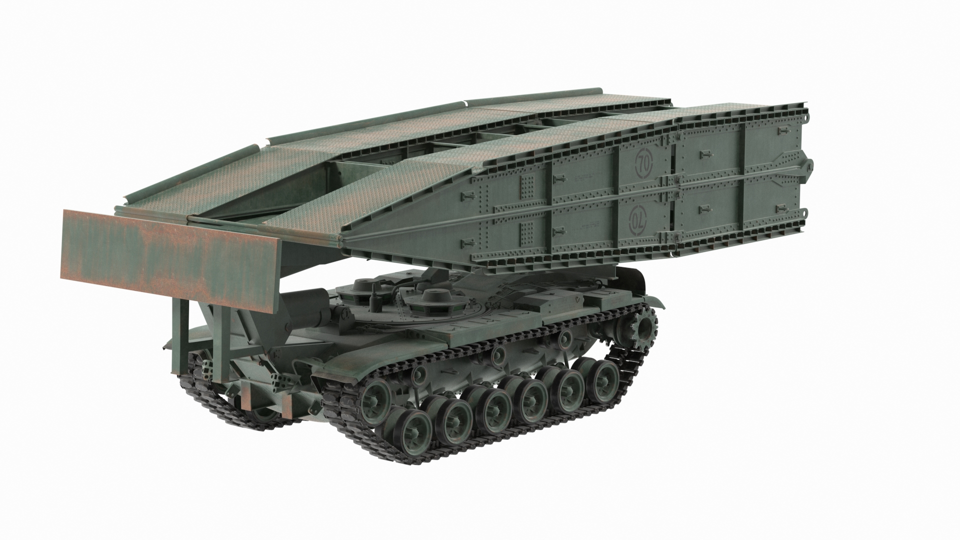 AVLB M60A1 Launched Bridge Green Rigged 3D Model - TurboSquid 2022717