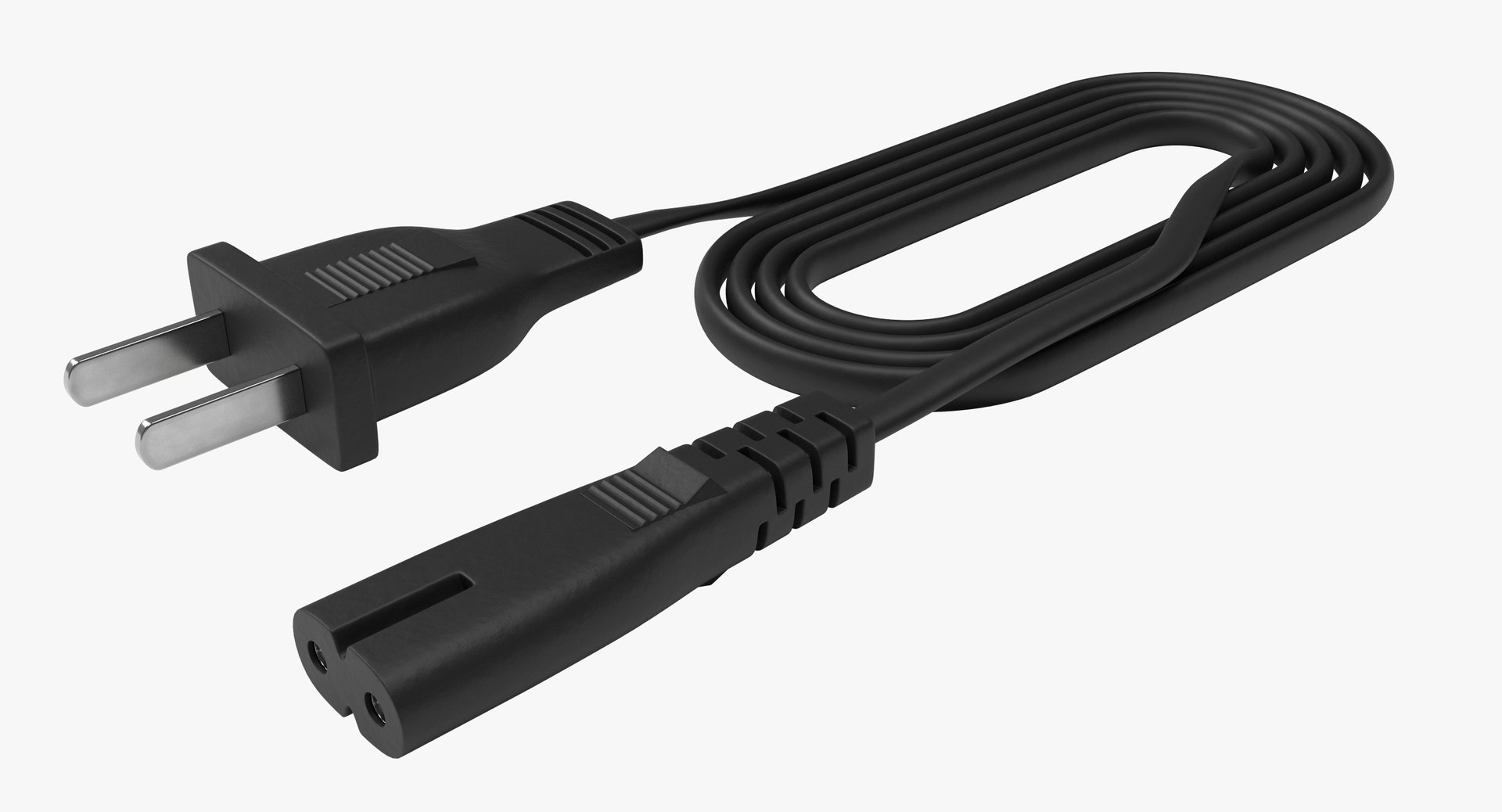 3D Power Cable Iec-c7 Connector Model - TurboSquid 1218270