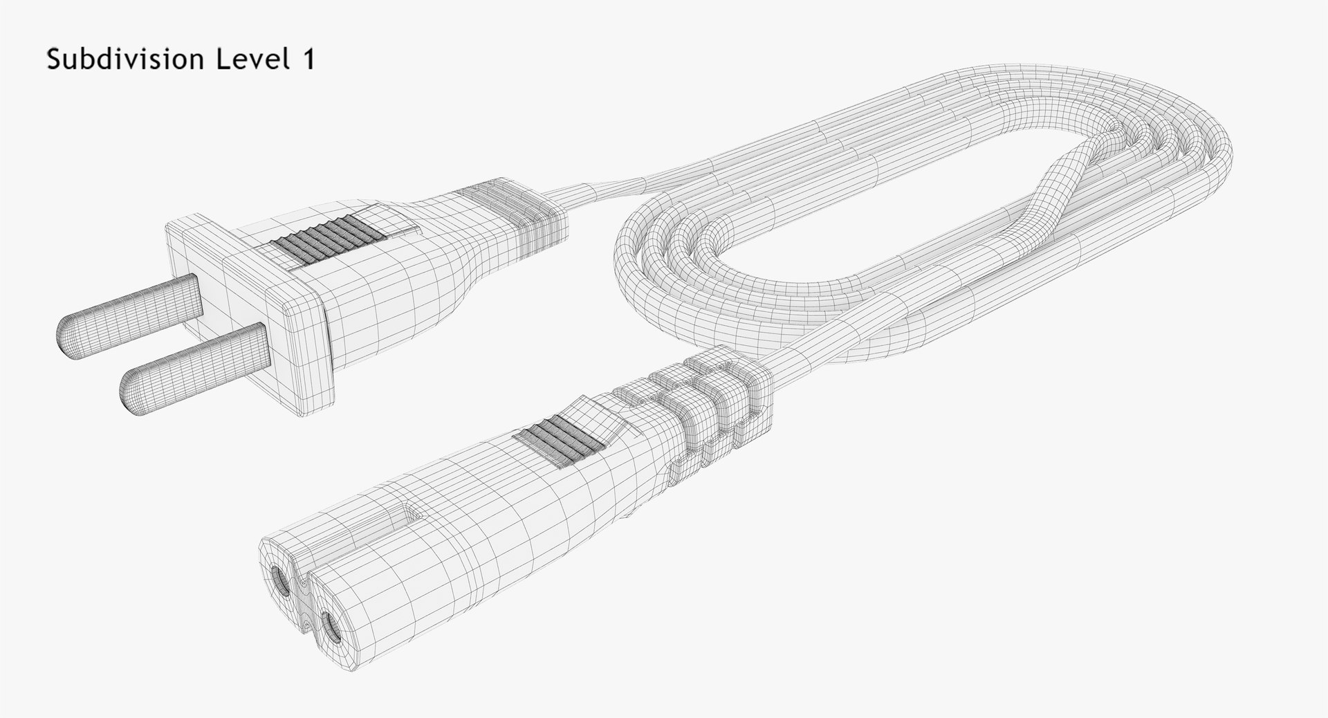 3D Power Cable Iec-c7 Connector Model - TurboSquid 1218270