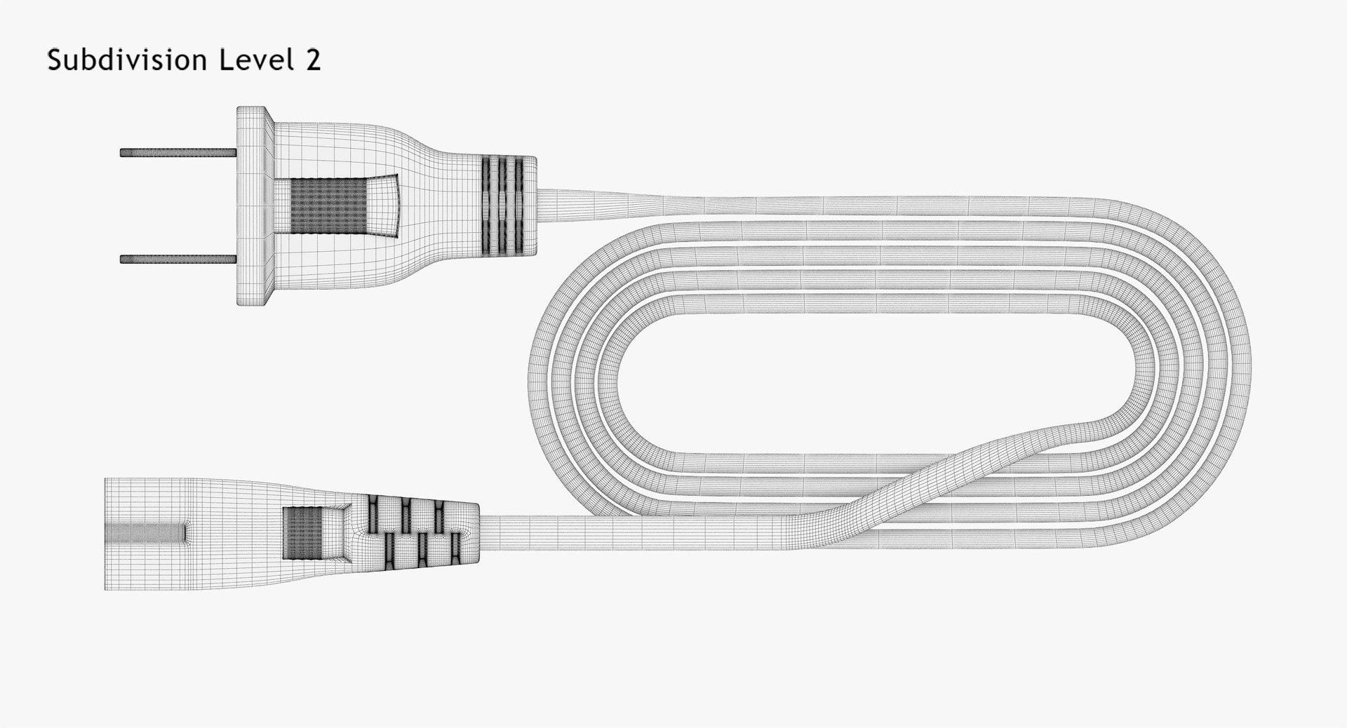 3D Power Cable Iec-c7 Connector Model - TurboSquid 1218270