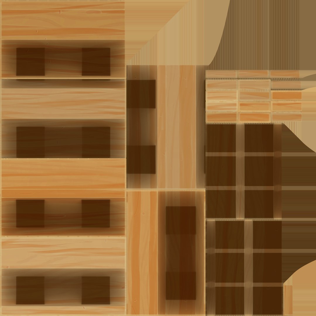 3D Cartoon Tables Pallet And Box - TurboSquid 2353418