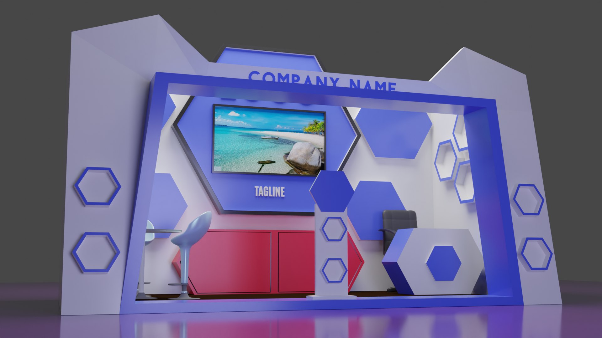 Exhibition Booth Stands 3m X 6m 3D Model - TurboSquid 1930818