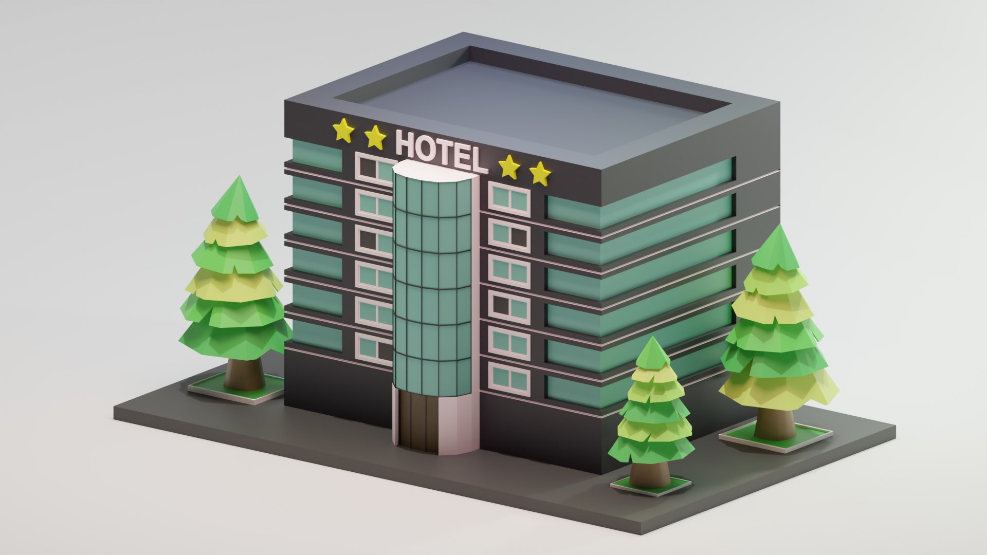 Cartoon Hotel 01 3D Model - TurboSquid 1901094