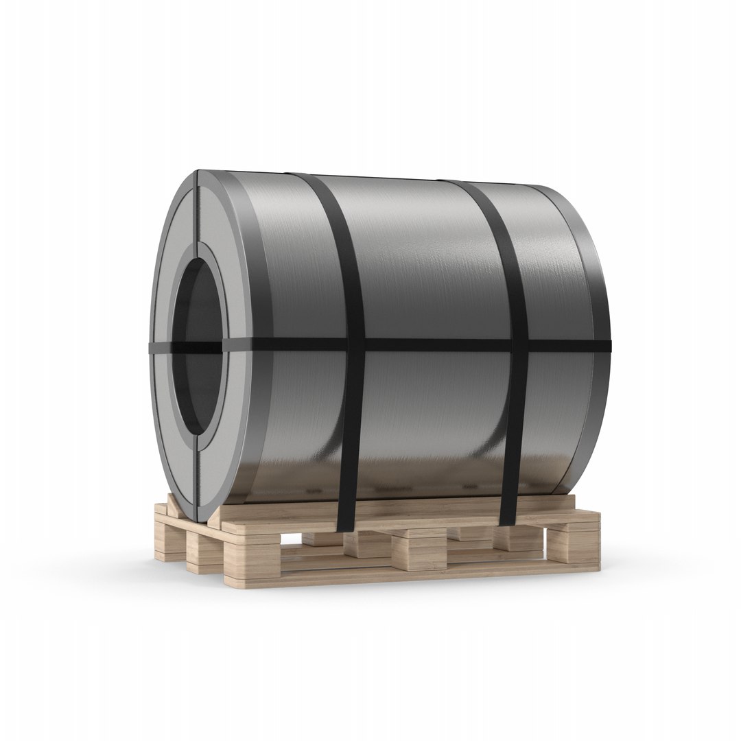 3D Steel Coil On Wood Pallet - TurboSquid 2113659