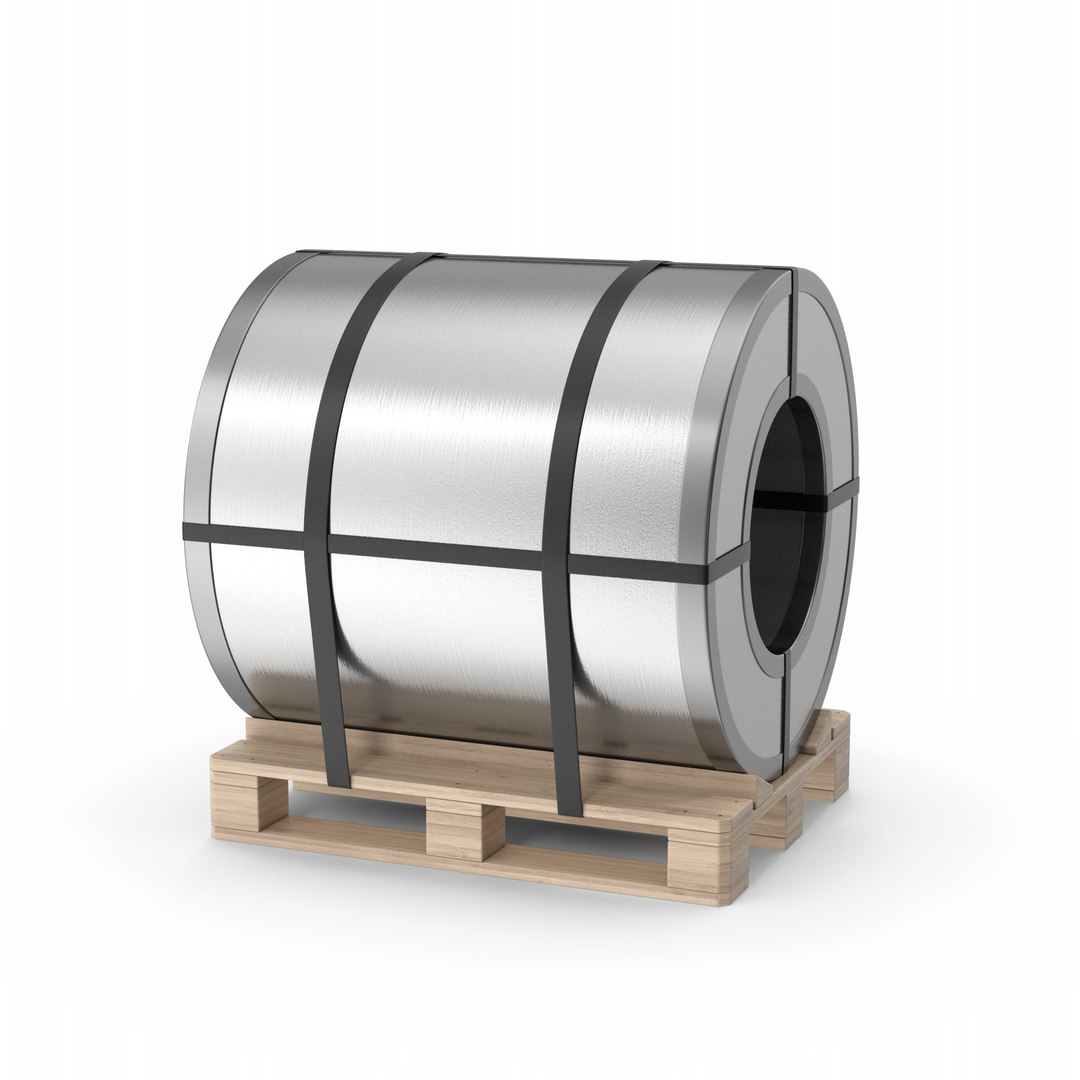 3D Steel Coil On Wood Pallet - TurboSquid 2113659