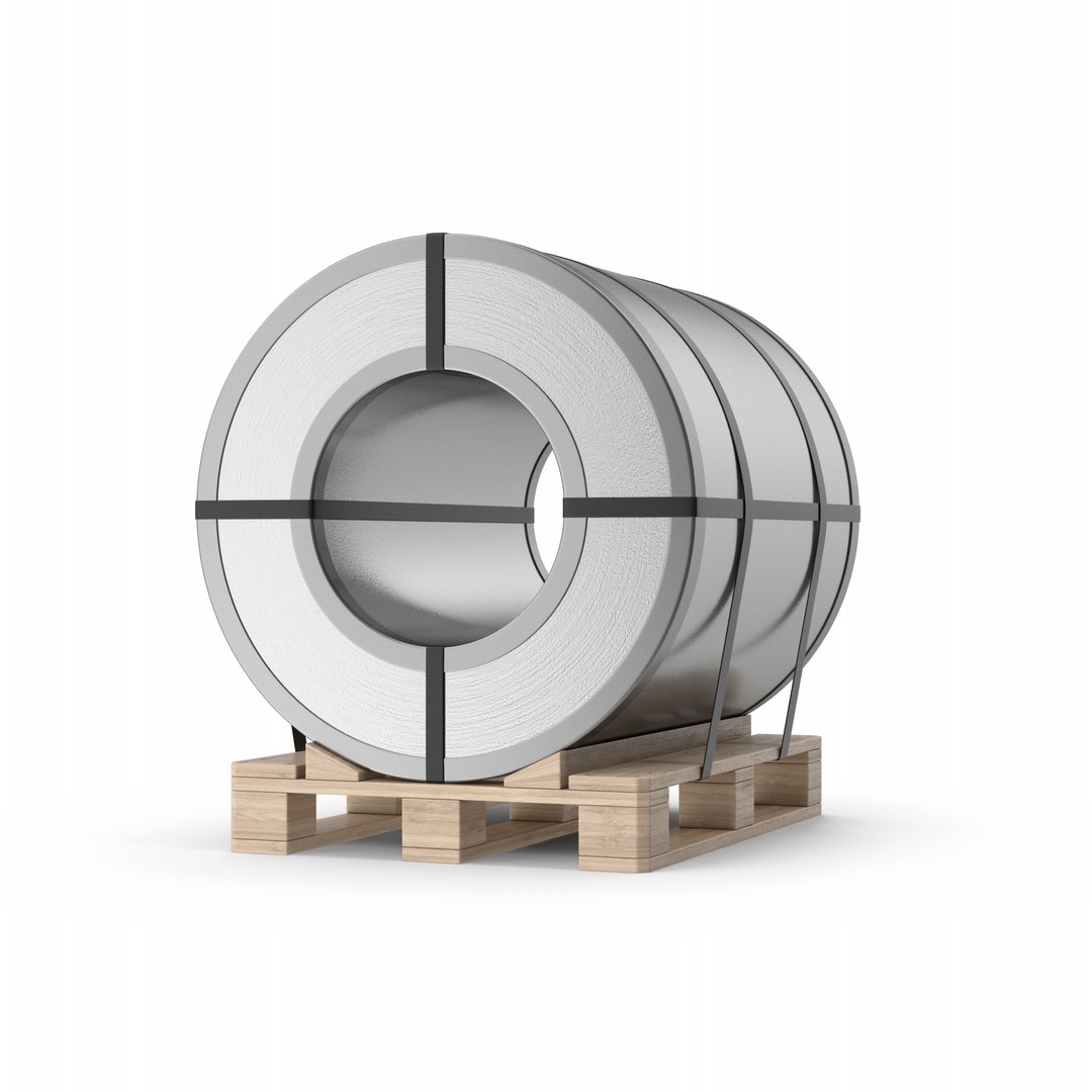 3D Steel Coil On Wood Pallet - TurboSquid 2113659