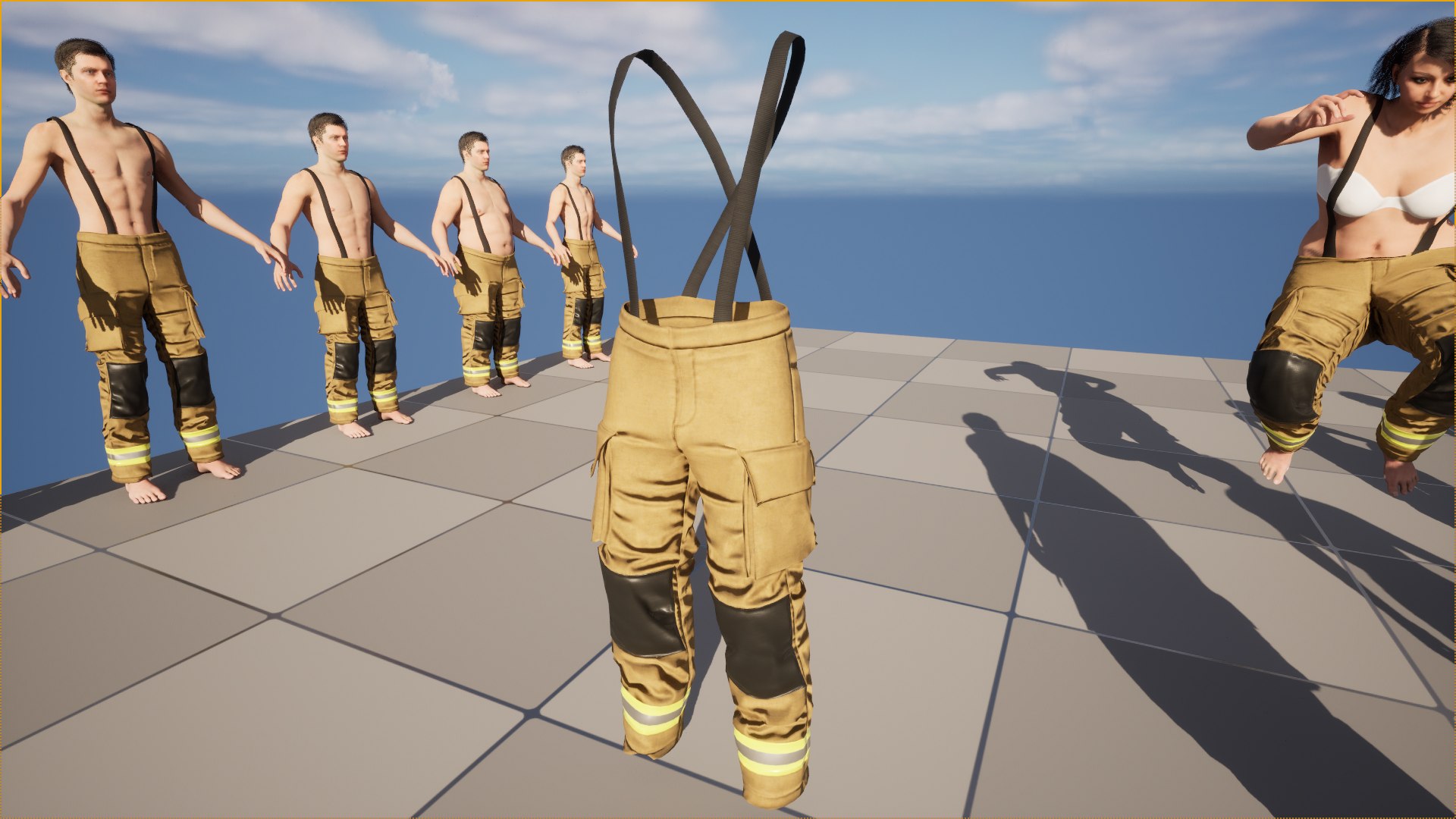 Firefighter Pants 234 - All MH Bodies UE5 Skeletons - Rigged 3D ...