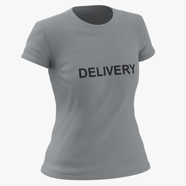 Female Crew Neck Worn Gray Delivery 02 3D model - TurboSquid 1731276