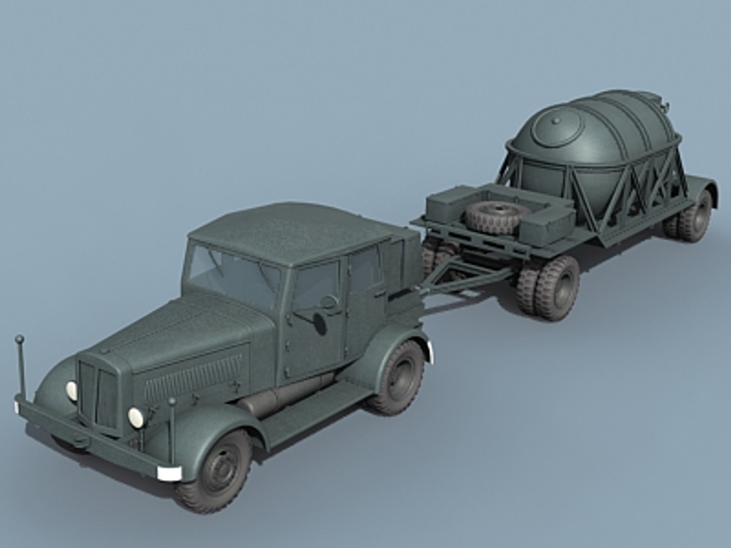 V-2 Rocket Support Vehicle 3d Max