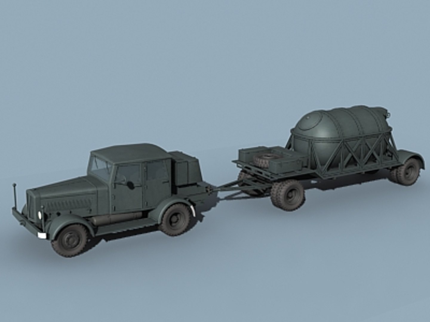 V-2 Rocket Support Vehicle 3d Max