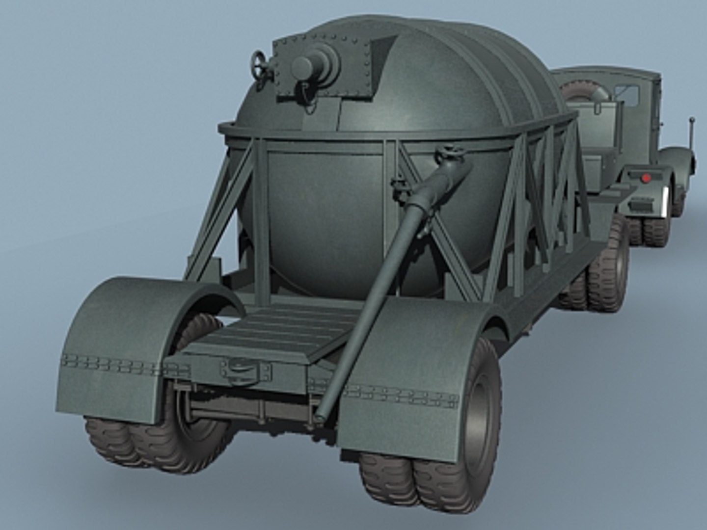 V-2 Rocket Support Vehicle 3d Max