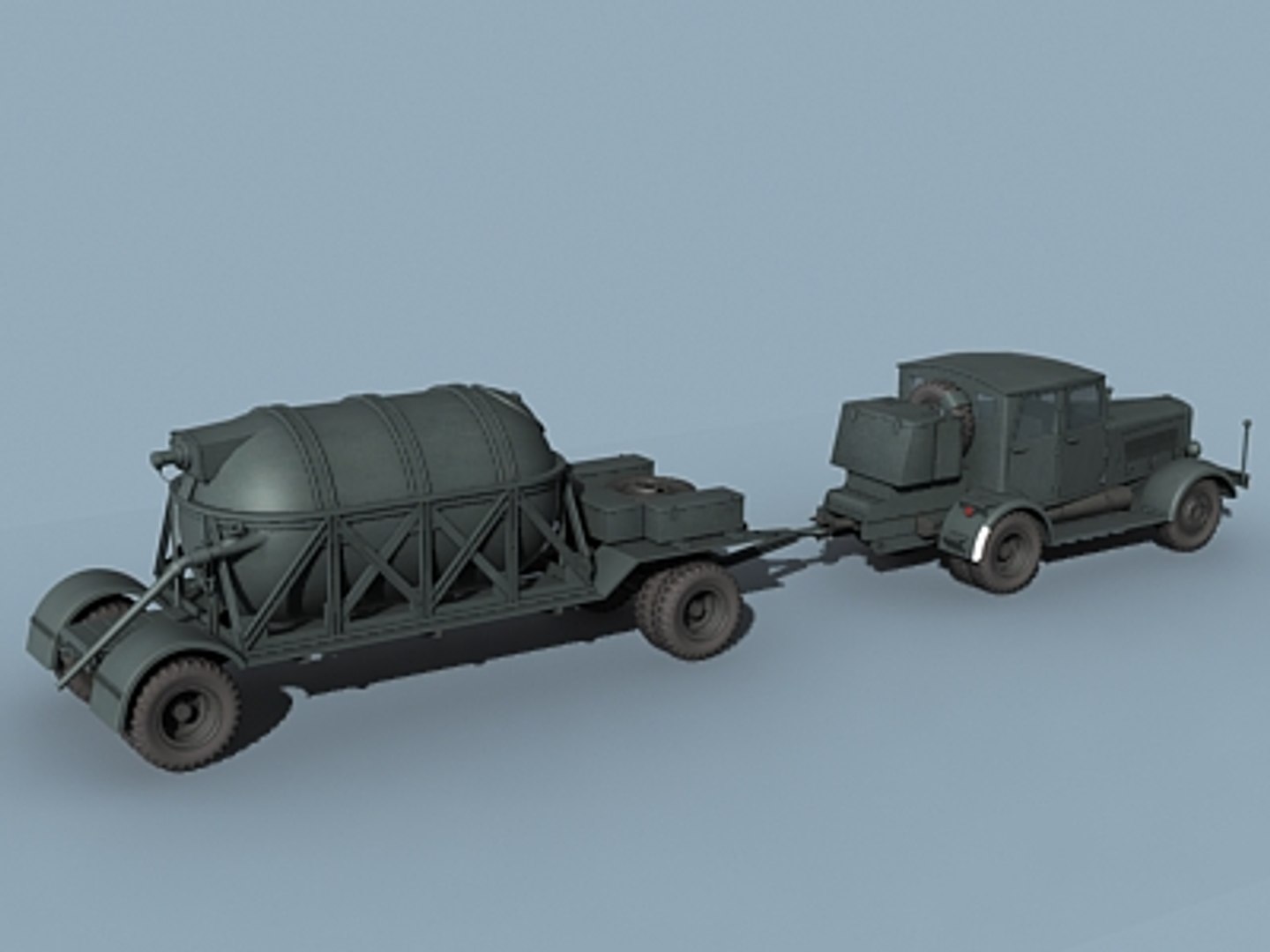 V-2 Rocket Support Vehicle 3d Max