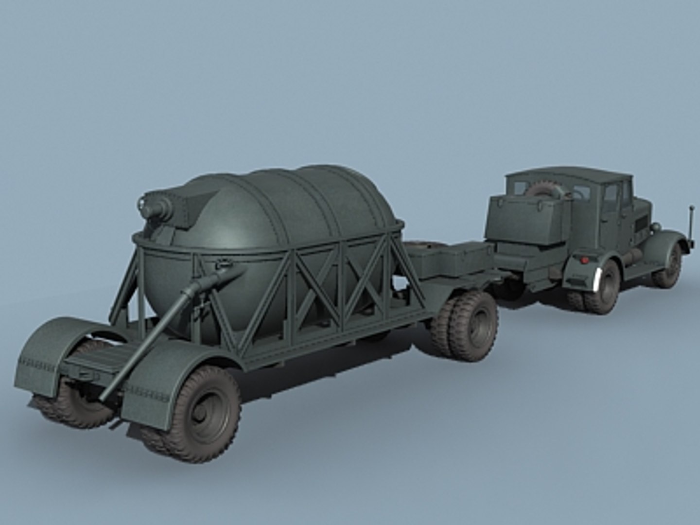 V-2 Rocket Support Vehicle 3d Max