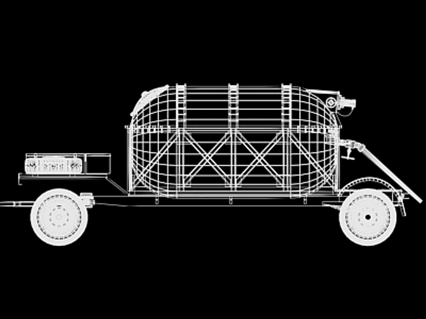 V-2 Rocket Support Vehicle 3d Max