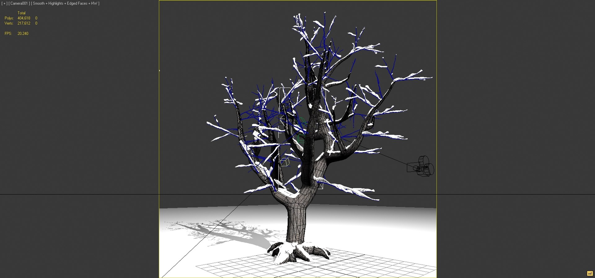 3d Scanline Winter Deciduous Tree