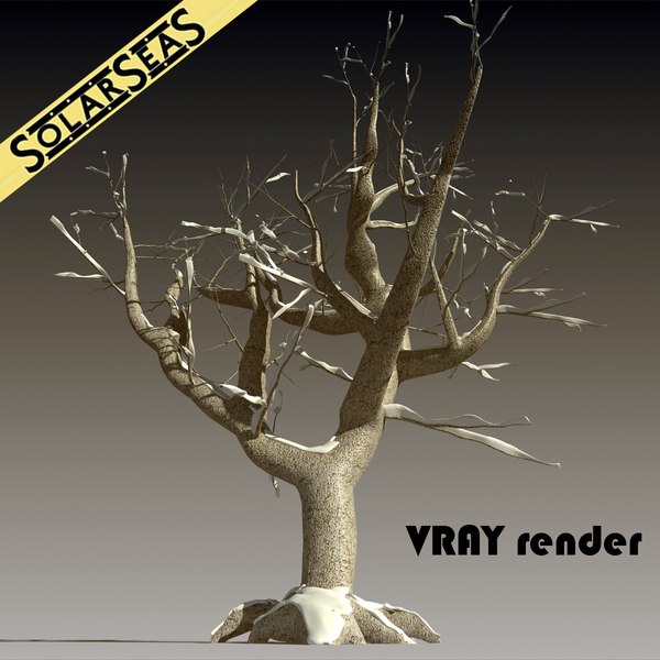 3d scanline winter deciduous tree