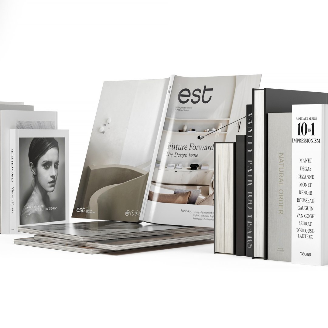 Books And Magazines Set 01 3D Model - TurboSquid 2035945
