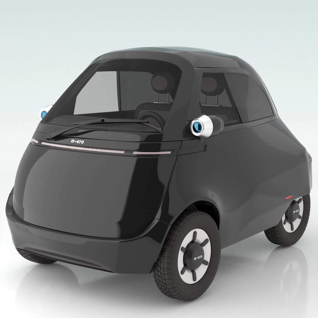 Microlino Electric Scooter Car Balck Model - TurboSquid 2188205