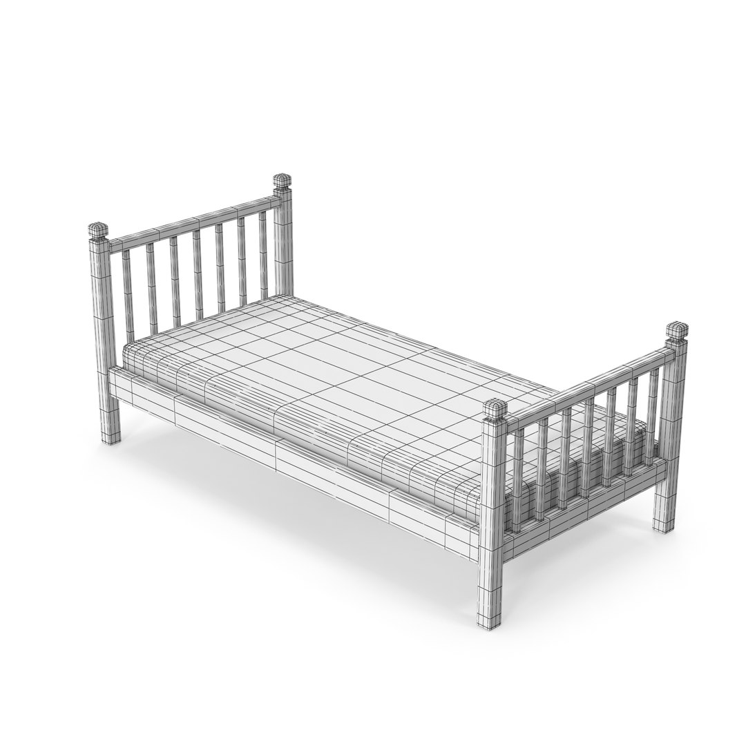 Wooden Bed 3D Model - TurboSquid 2065295