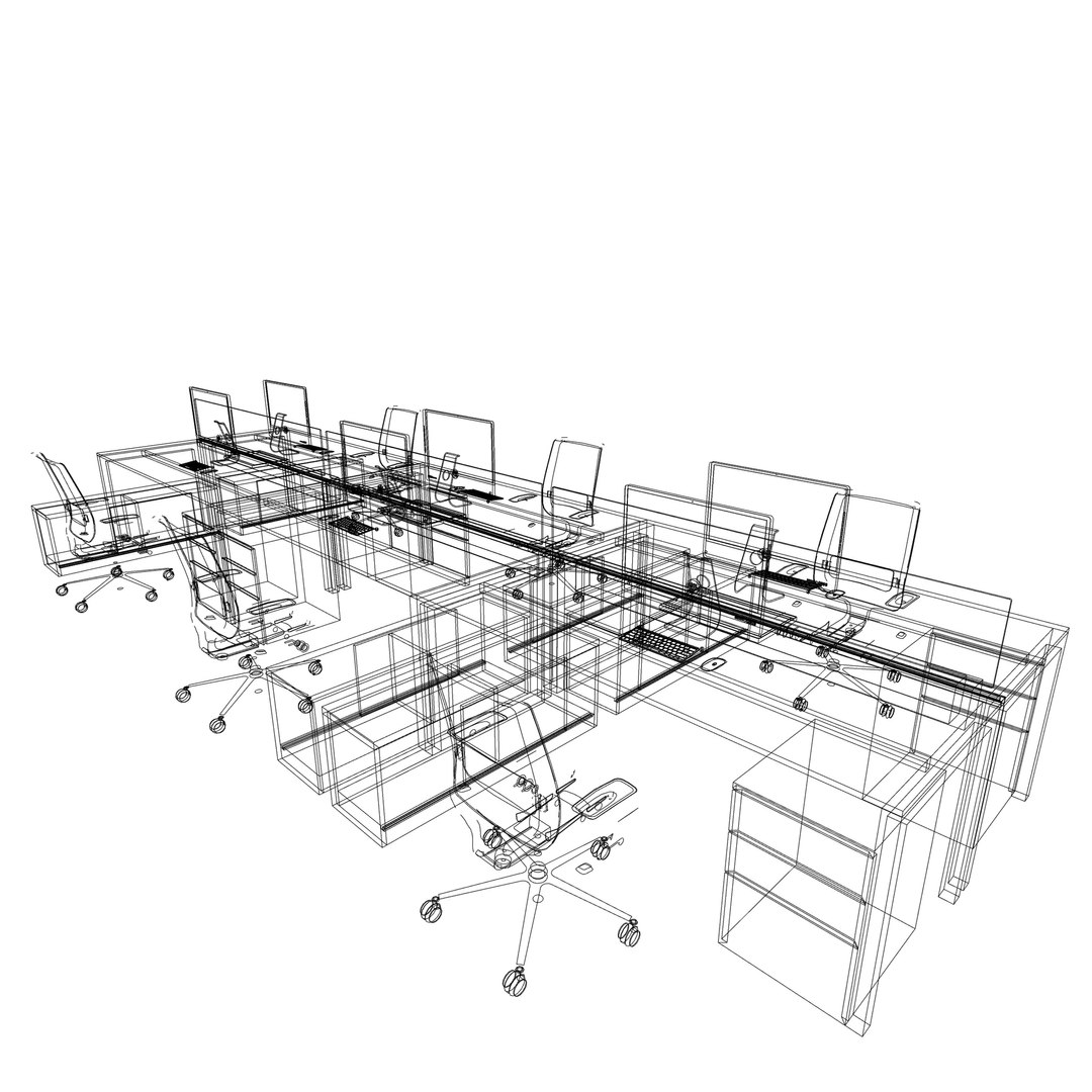 3D Model Office Workstation - TurboSquid 2174892