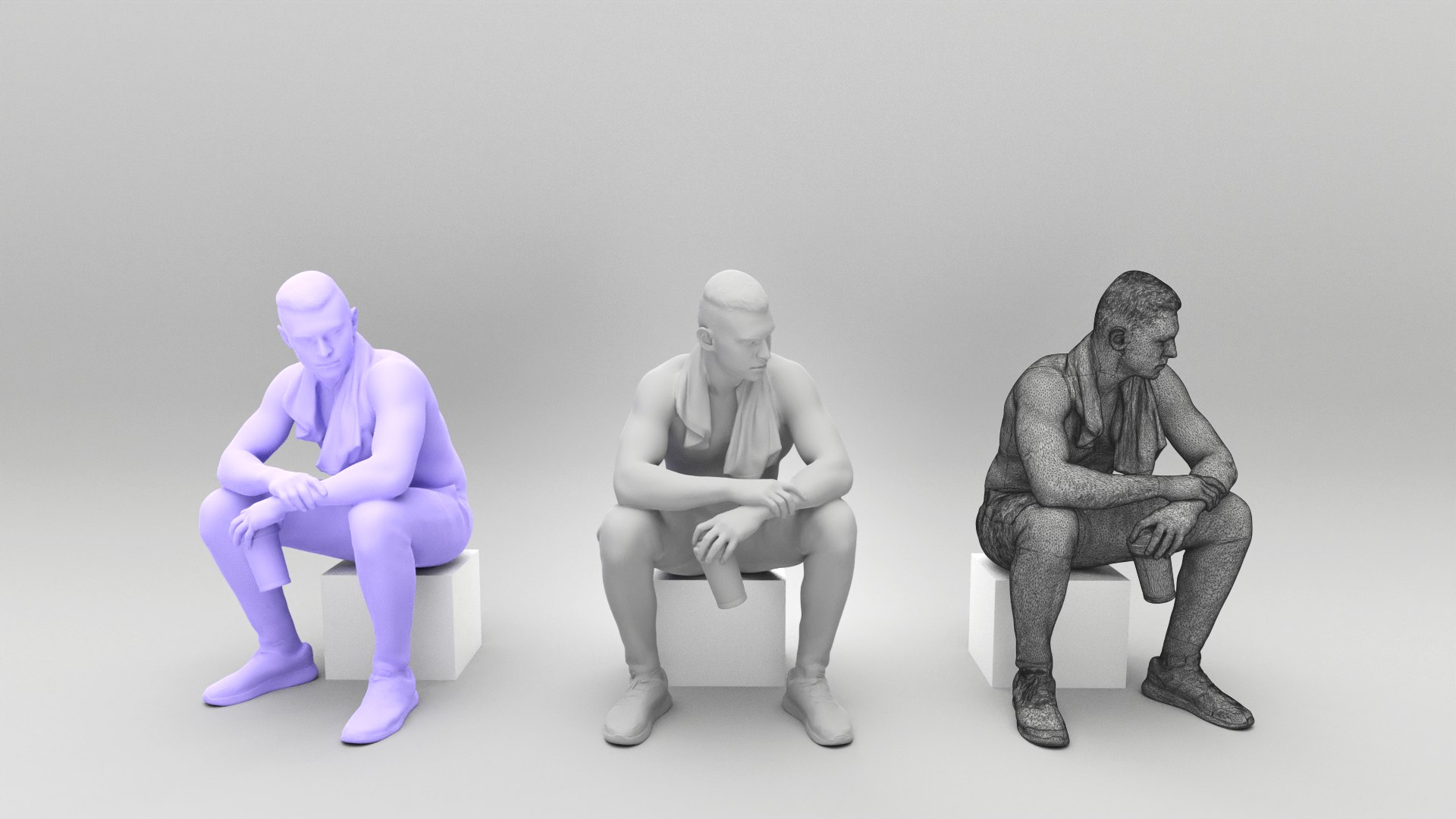 Handsome man sitting in locker room 421 3D model - TurboSquid 2181472