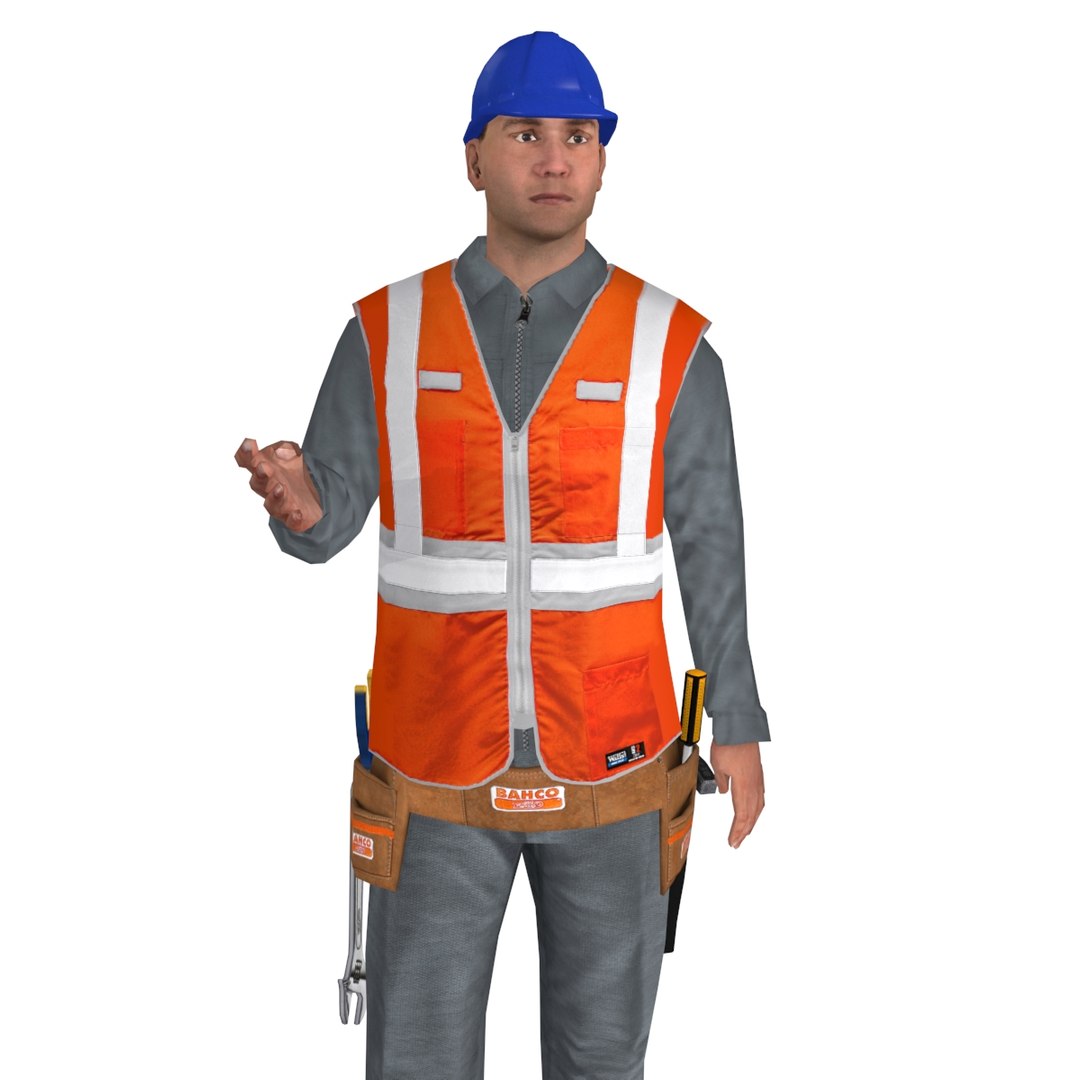 3d Model Rigged Worker Biped Man