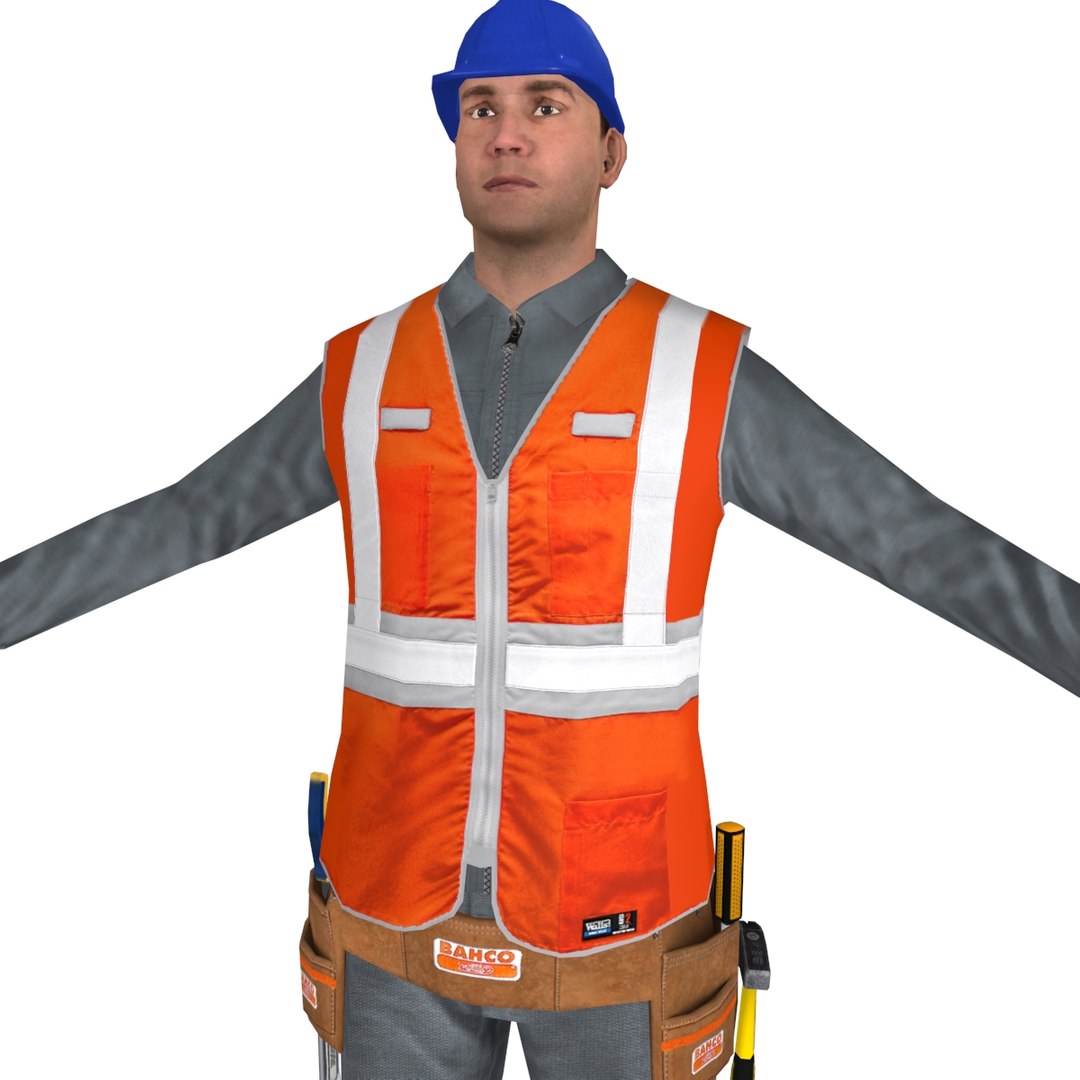3d Model Rigged Worker Biped Man