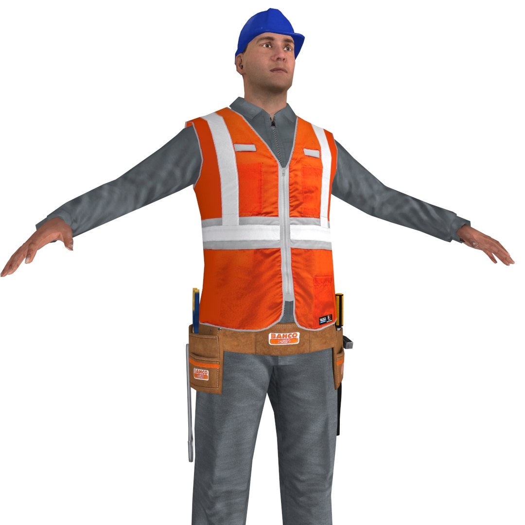 3d Model Rigged Worker Biped Man
