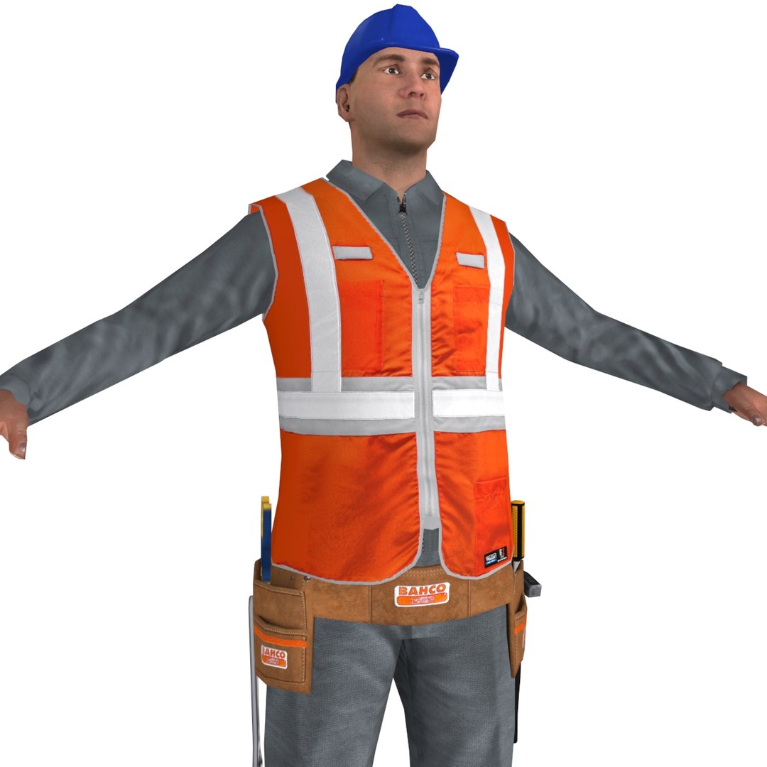 3d Model Rigged Worker Biped Man