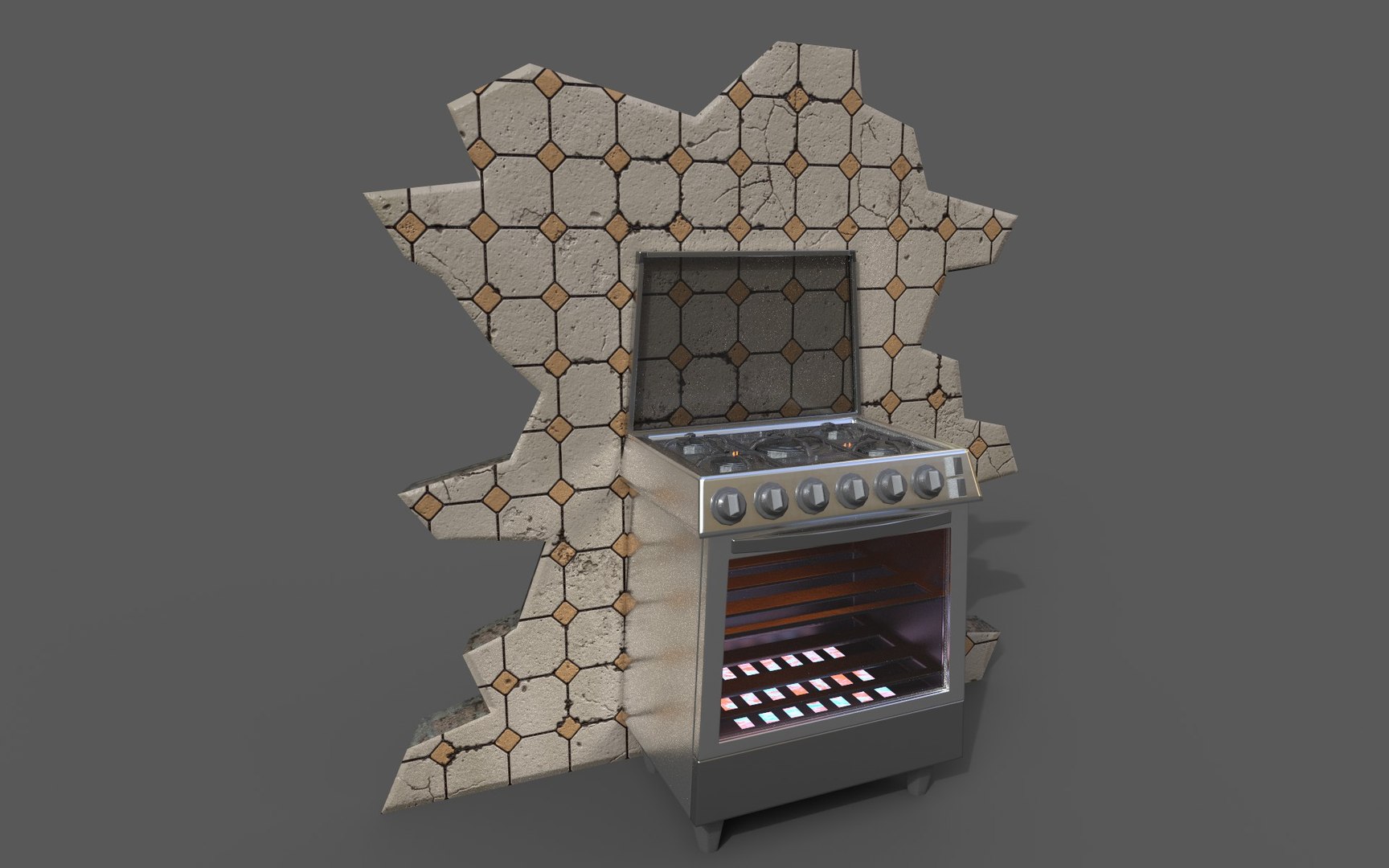 Stylized Kitchen Stove Model - TurboSquid 1422687