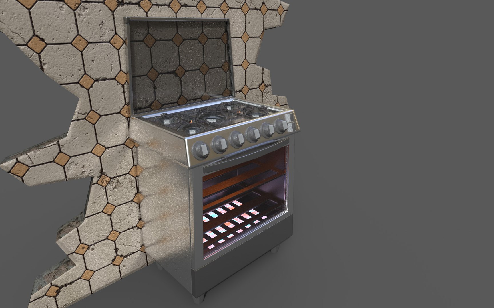 Stylized Kitchen Stove Model - TurboSquid 1422687