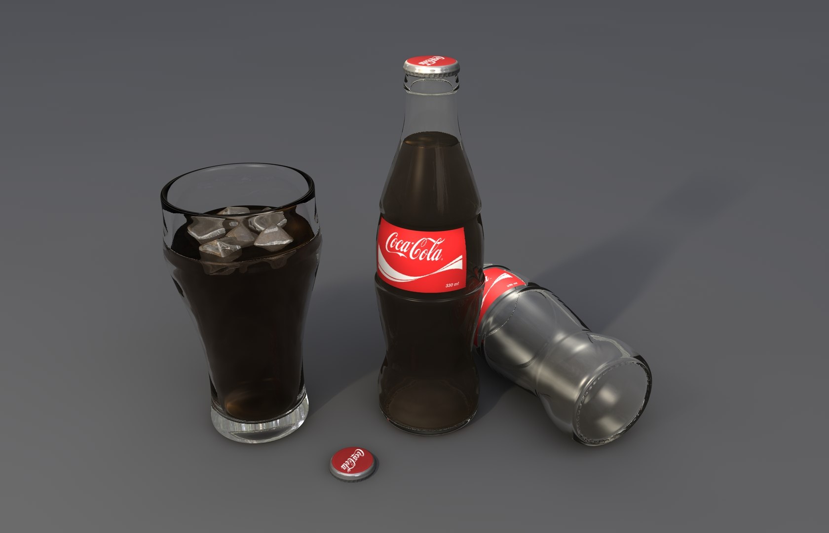 3d Coca Cola Bottle Glass Model