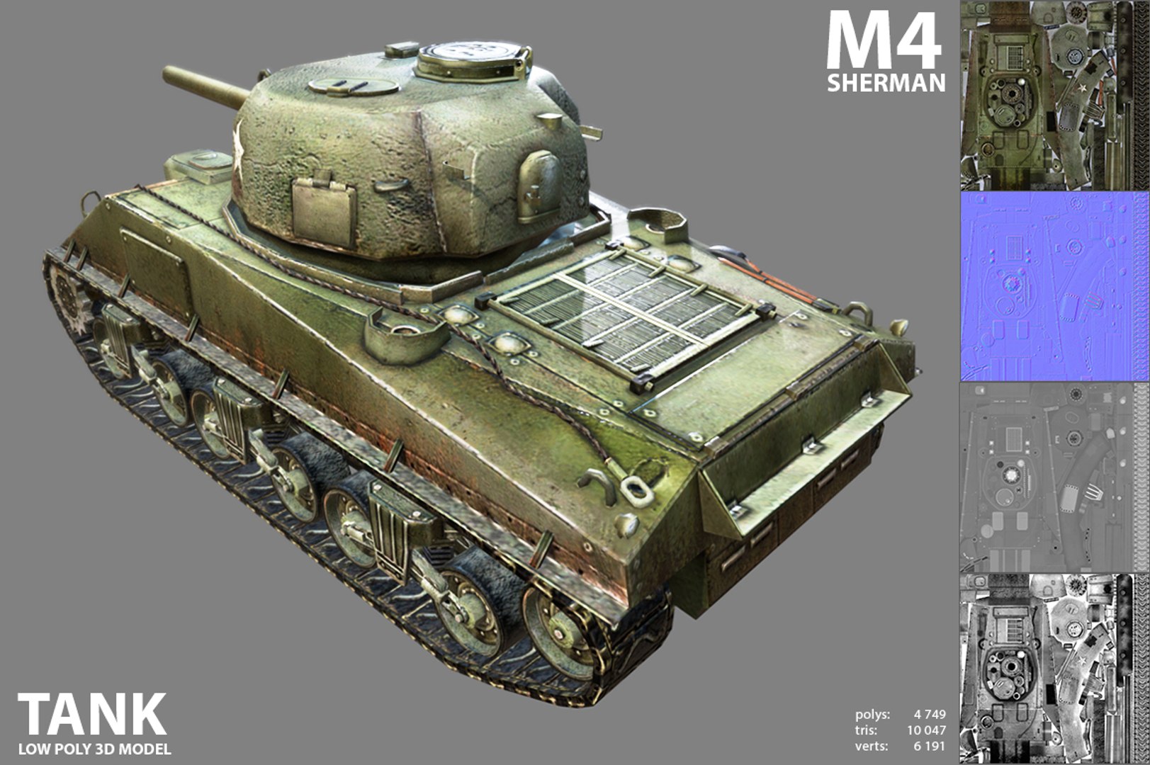 3d M4 Sherman Tank
