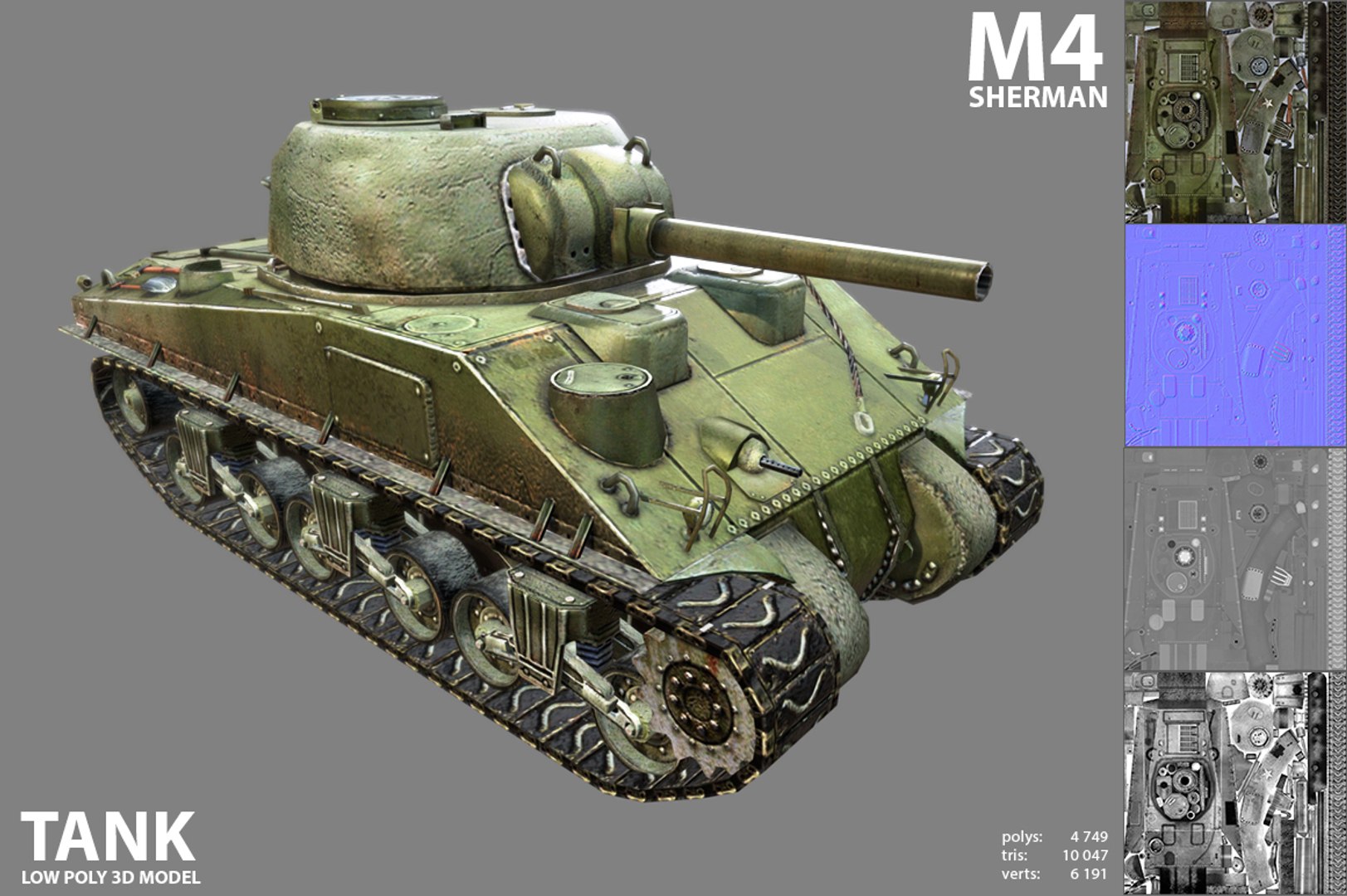 3d M4 Sherman Tank